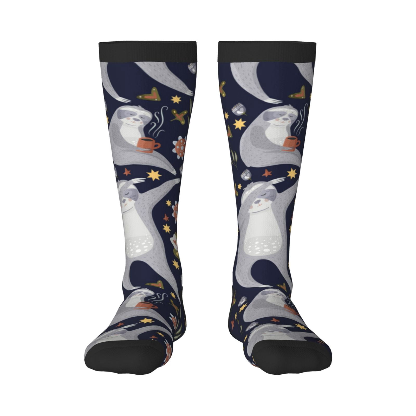 Vsdgher Sloths Dancing Print Thigh High Socks Extra Long Stretchy Sock ...