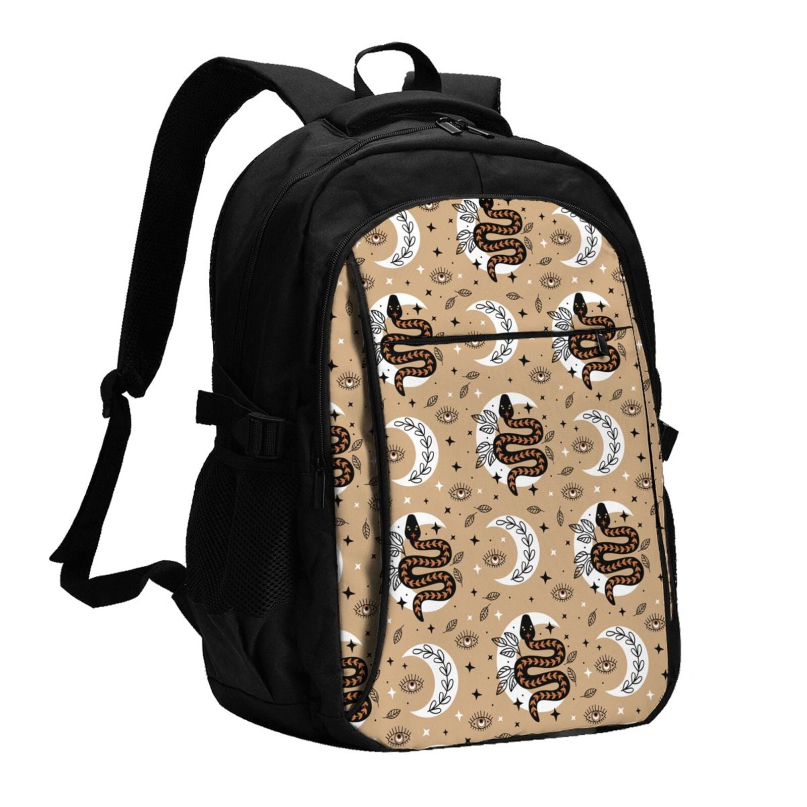 Vsdgher Snake And Flower Print Travel Laptop Backpack, Laptops Backpack ...