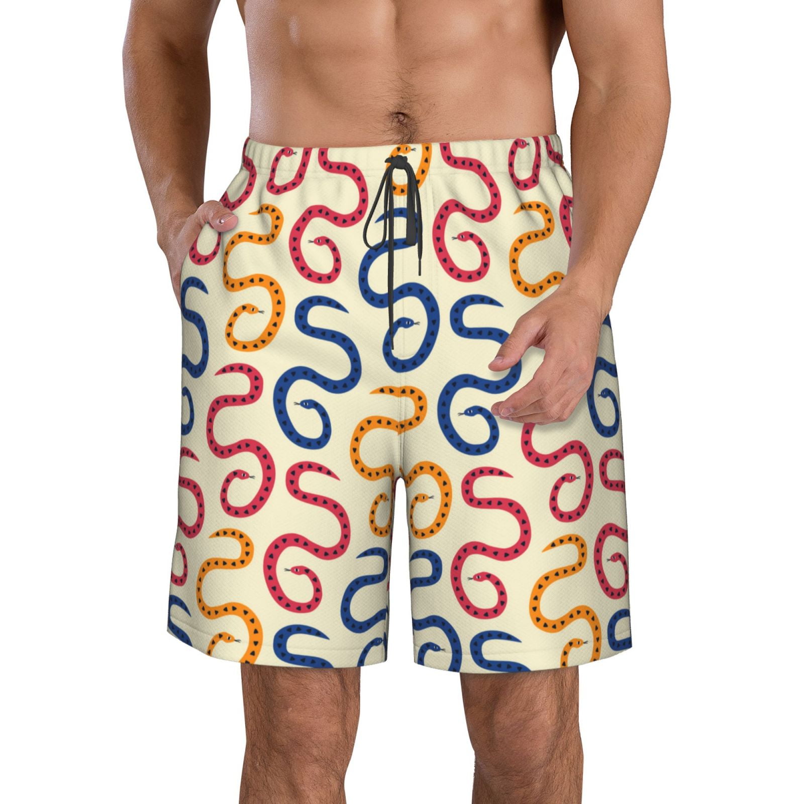 Vsdgher Snake Men's Beach Shorts, Surfing shorts, Swim trunks, Quick ...