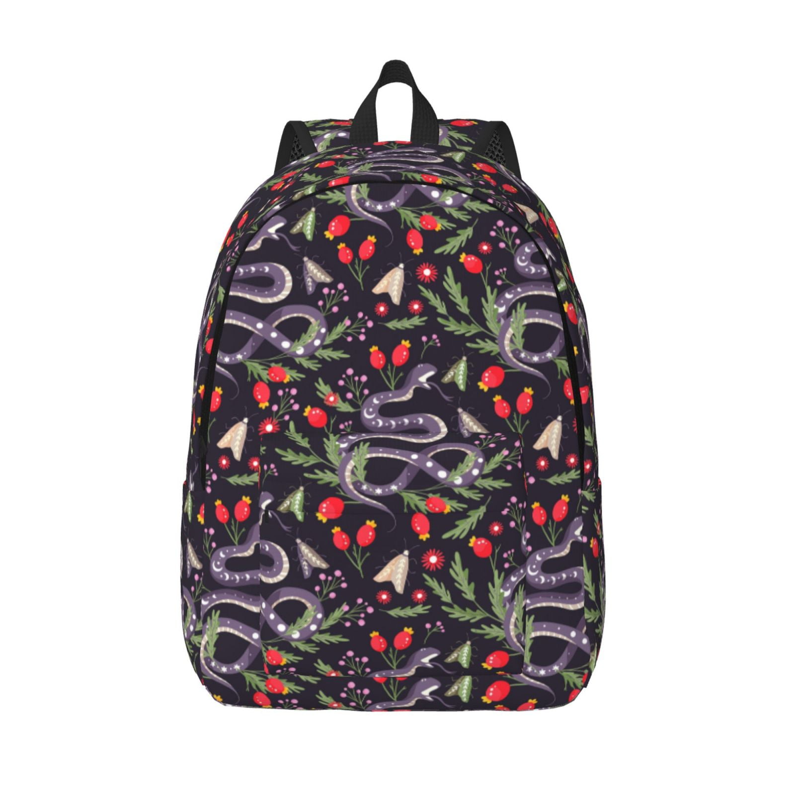 Vsdgher Snakes And Snake Fruit Print Canvas Backpack Travel Rucksack ...