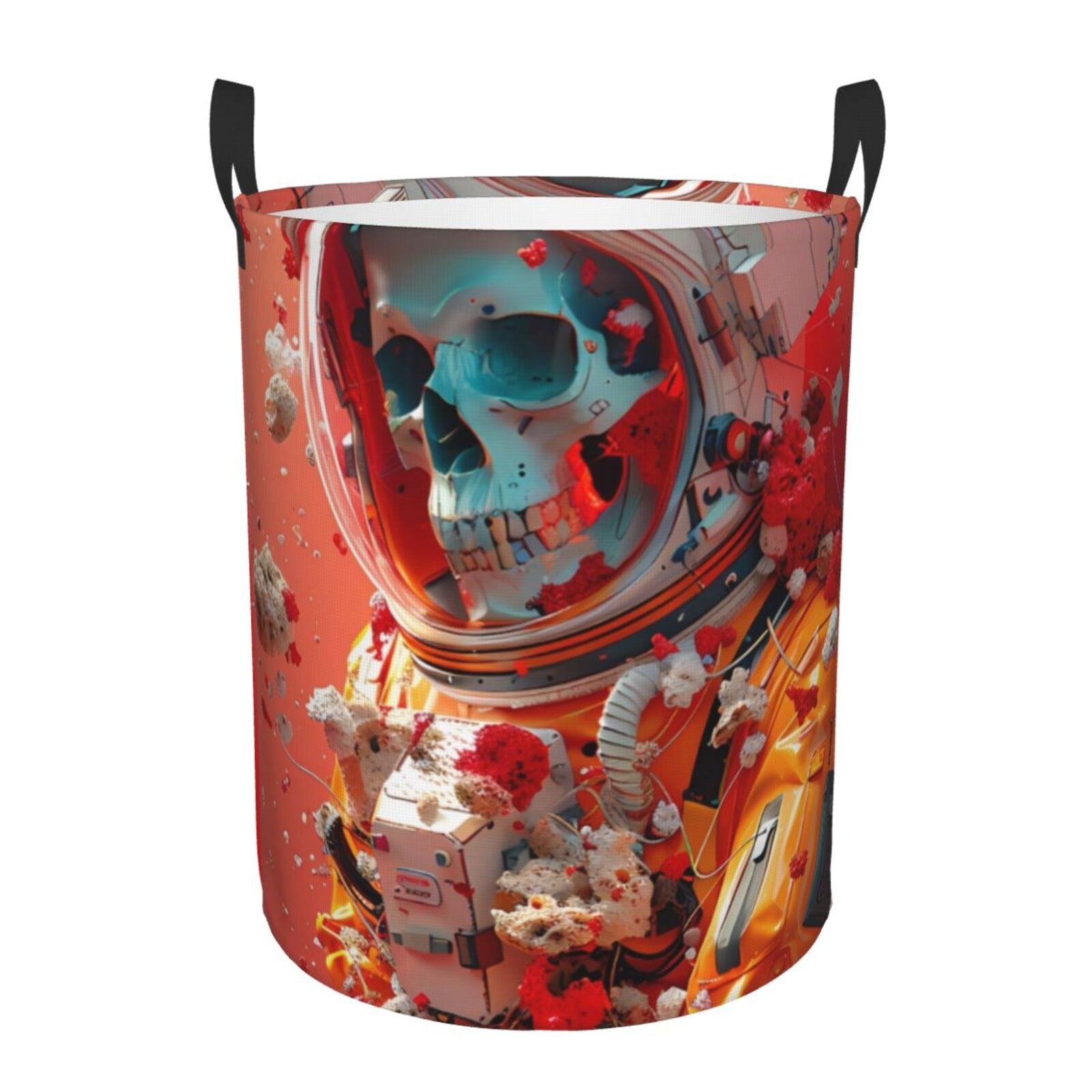 Vsdgher Space Skeleton Art Waterproof Round Large Laundry Basket -Toy ...