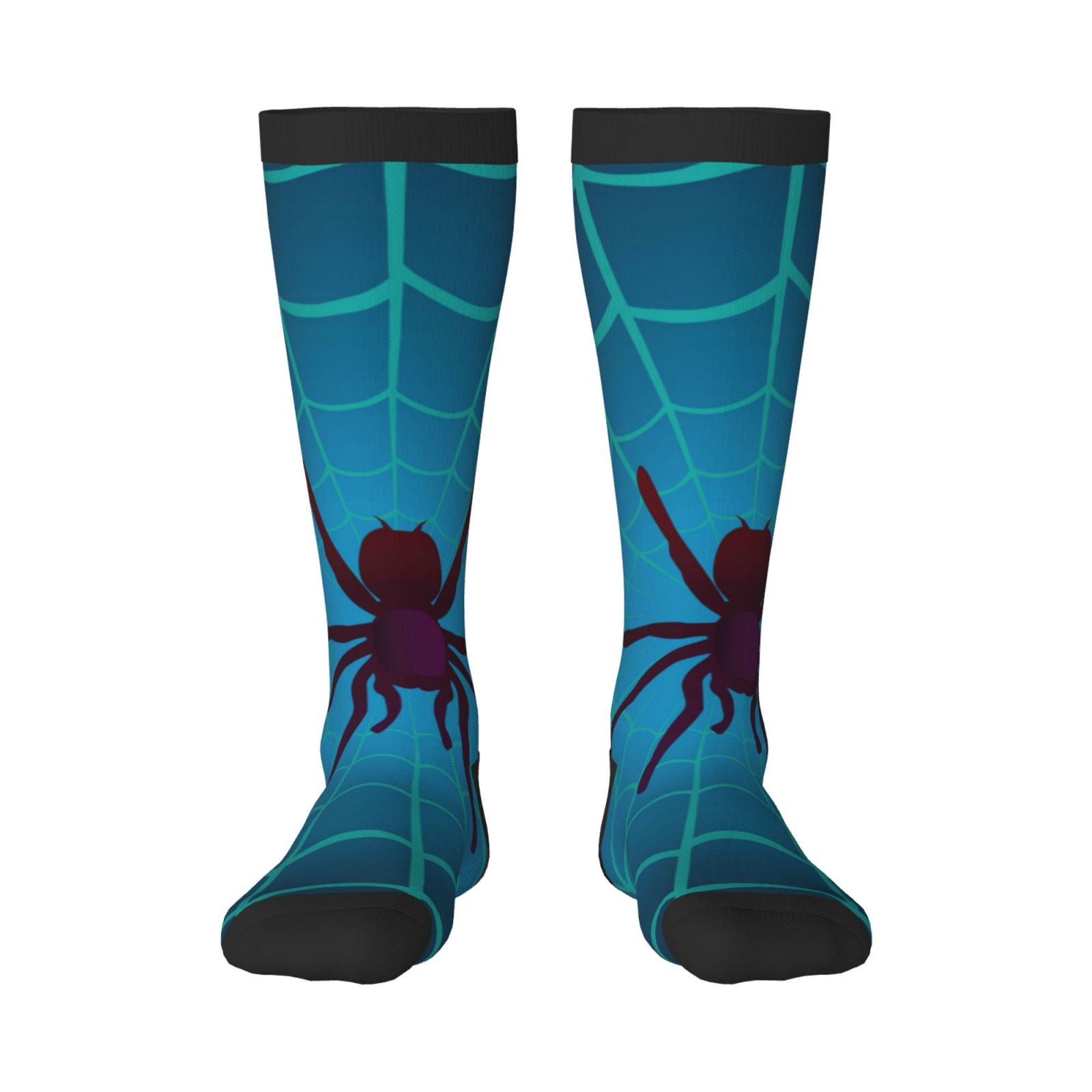 Vsdgher Spider And Cobweb Print Thigh High Socks Extra Long Stretchy ...
