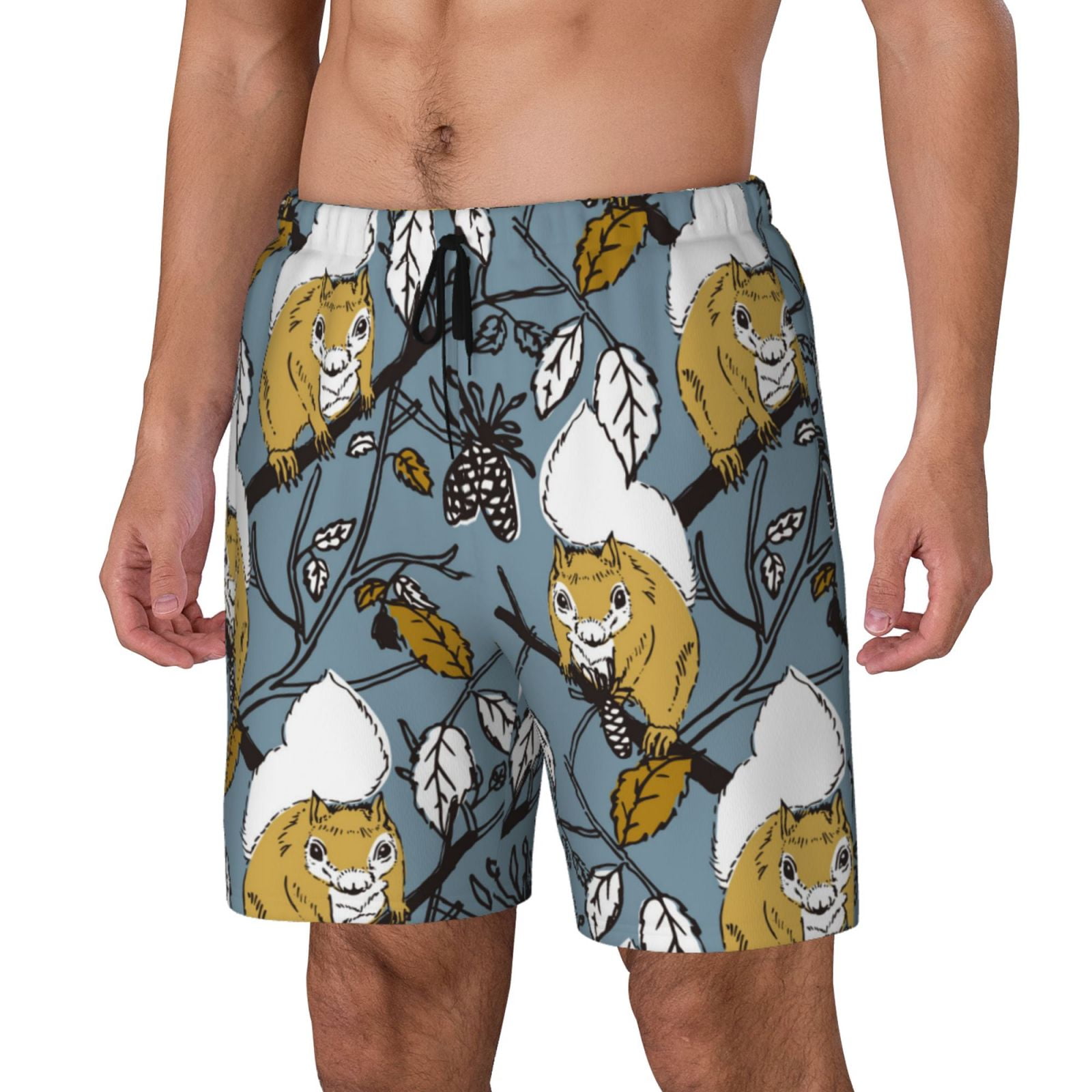 Vsdgher Squirrel And Leaves for Mens Swim Trunks with Compression Liner ...