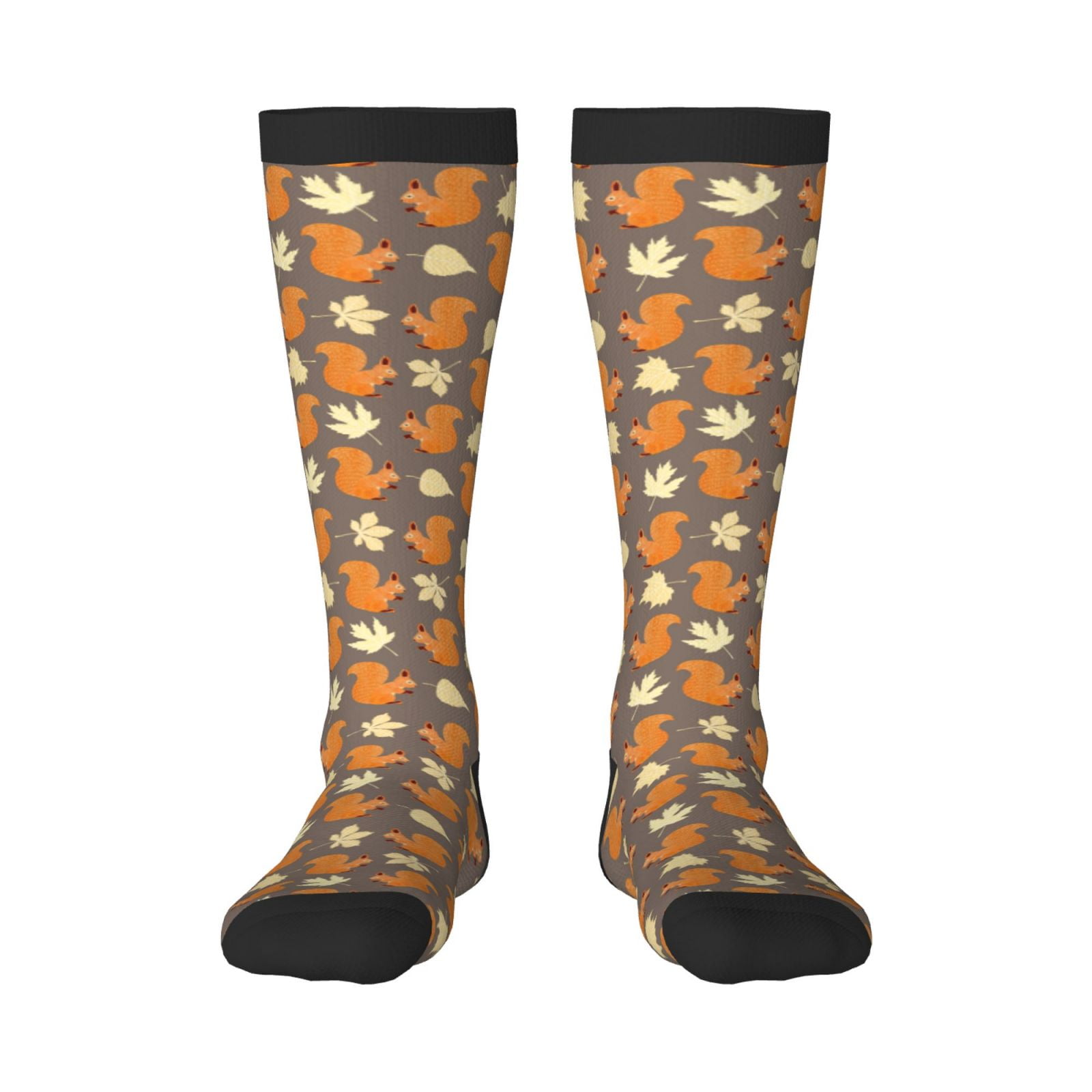 Vsdgher Squirrel And Maple Leaves Print Thigh High Socks Extra Long Stretchy Sock Women Over ...