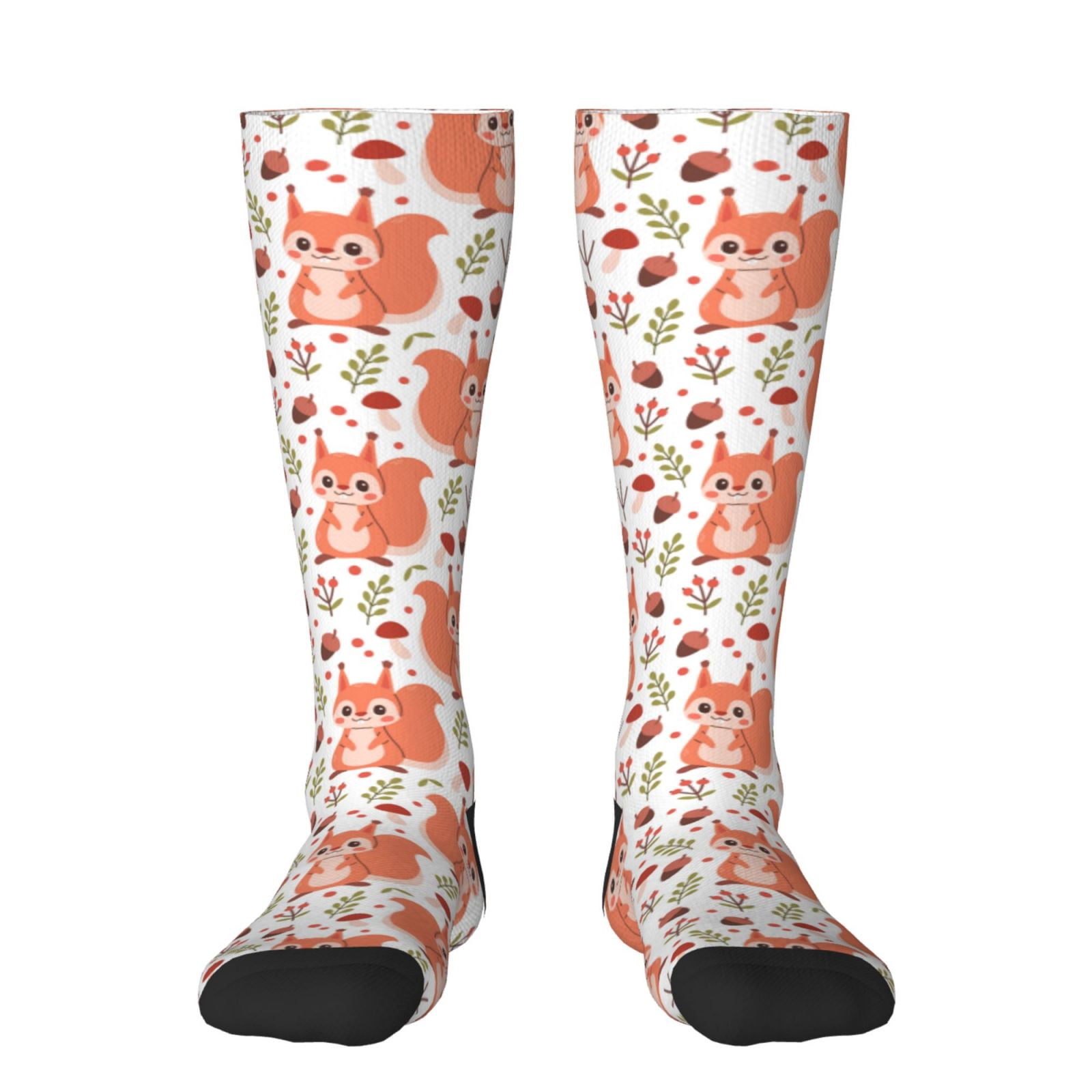 Vsdgher Squirrel And Print Thigh High Socks Extra Long Stretchy Sock Women Over Knee High Opaque ...