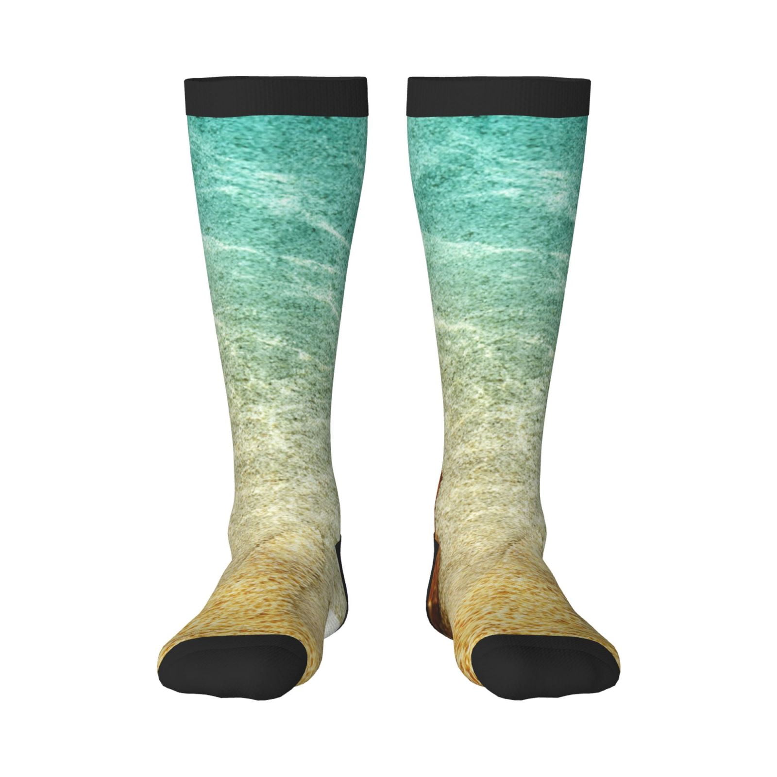 Vsdgher Starfish And Seashell On The Beach Print Thigh High Socks Extra ...