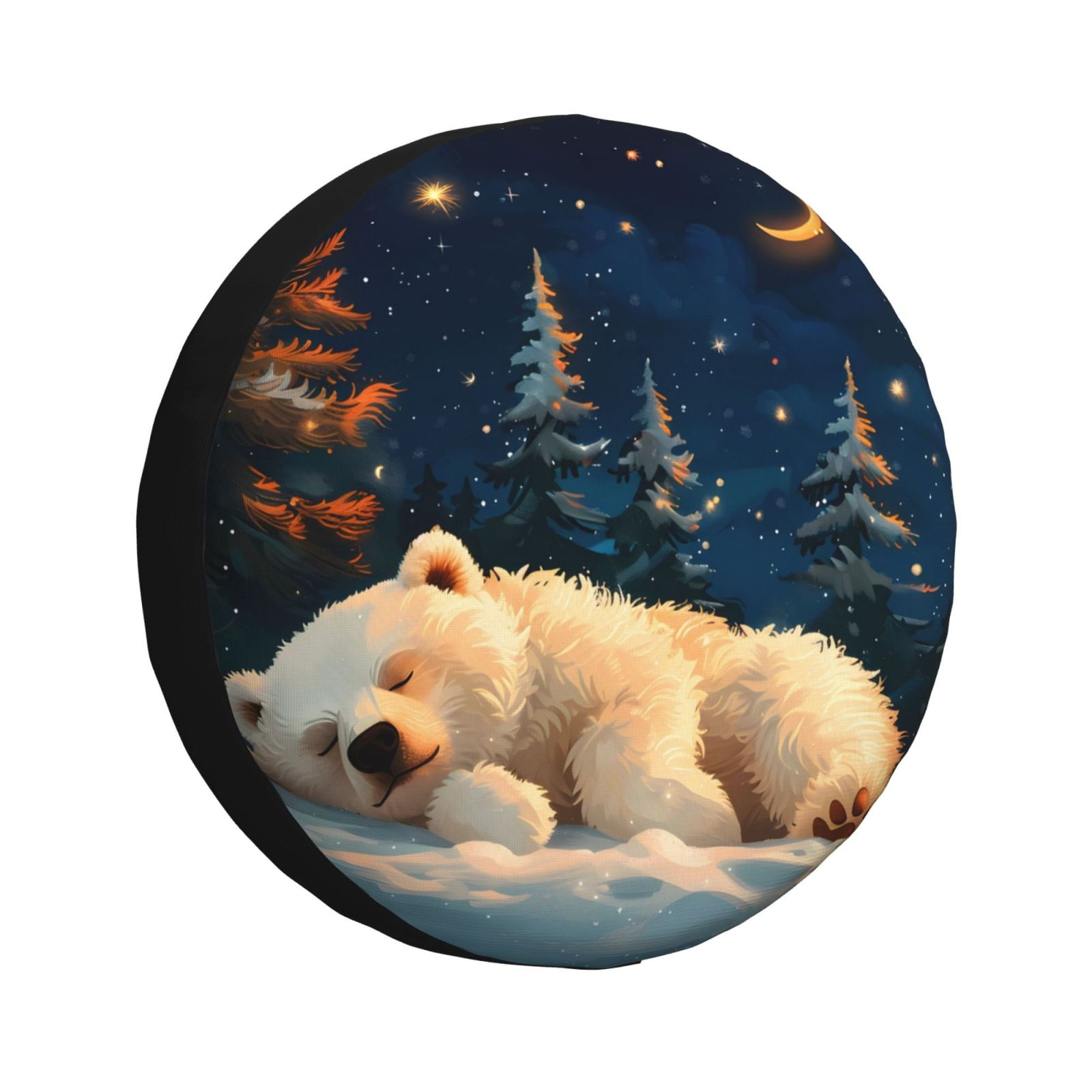 Vsdgher Starry Sky Sleep White Bear for Spare Tire Cover, Tire Wheel Protector Wheel Cover Fit ...