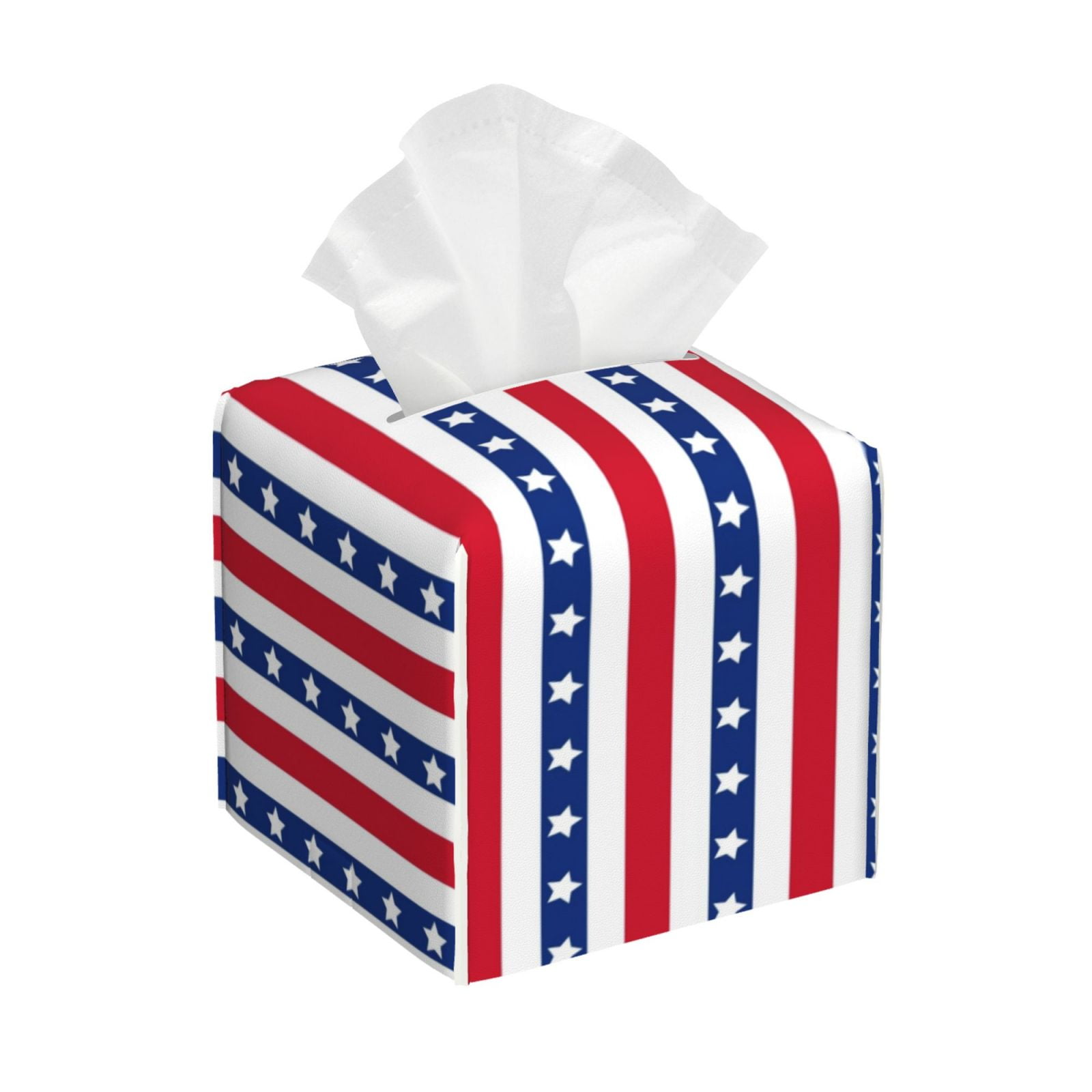 Vsdgher Stars And Stripes Pattern Tissue Box Cover Holder, Square with ...