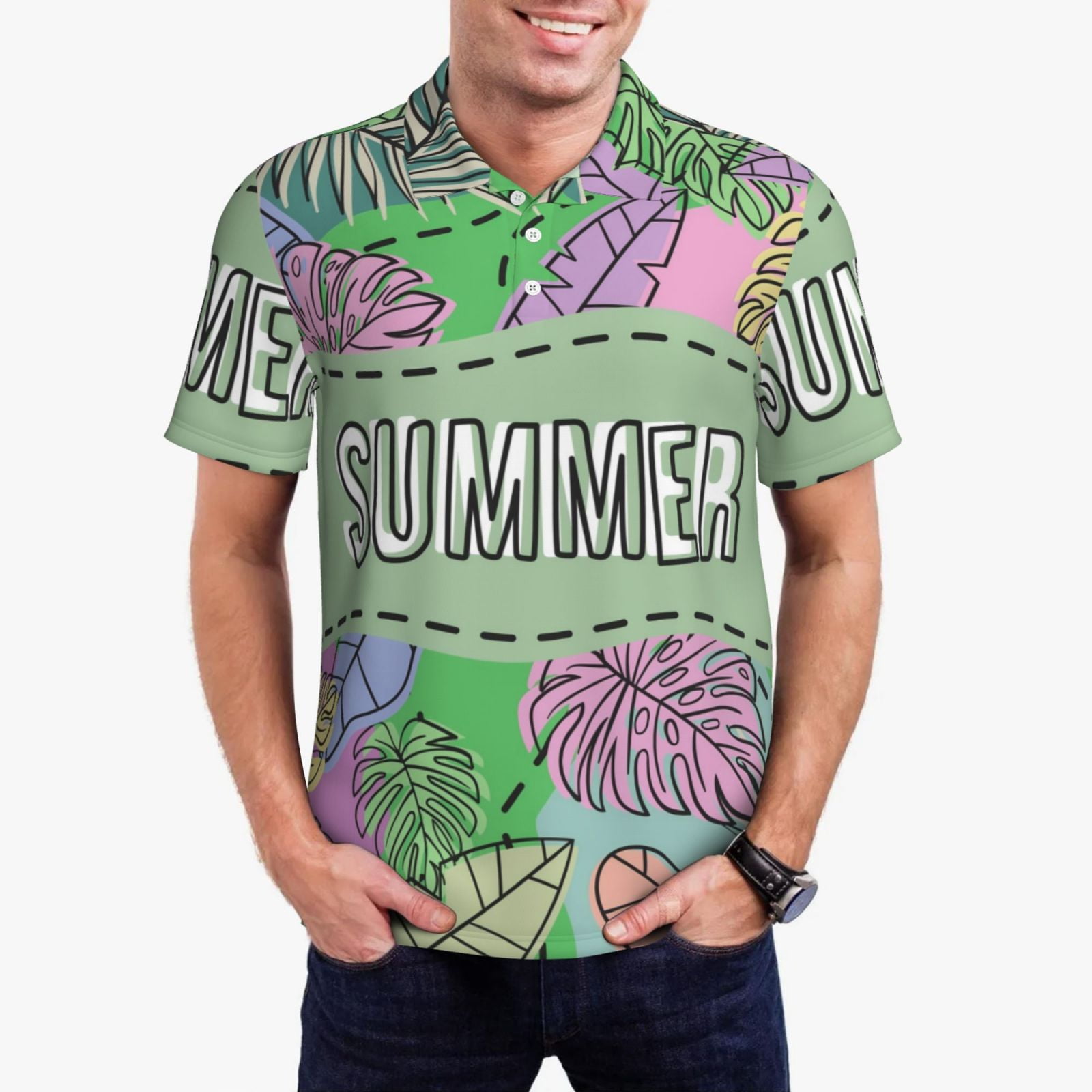 Vsdgher Summer Polo Shirts for Men, Men's Short Sleeve Stretch Polo ...