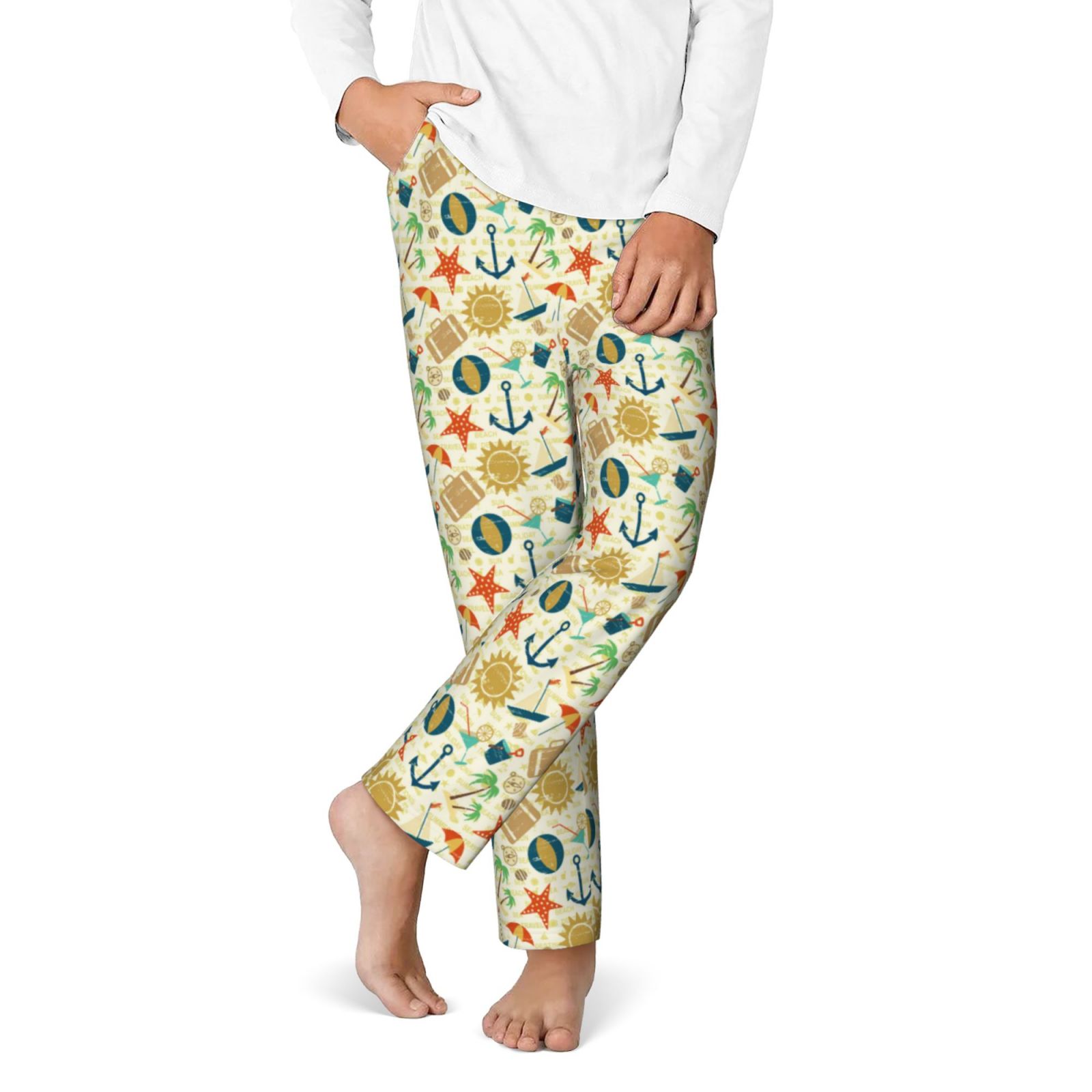 Vsdgher Summer and sea Print Kids Pajama Pants,Long Sleep Plaid Pants ...