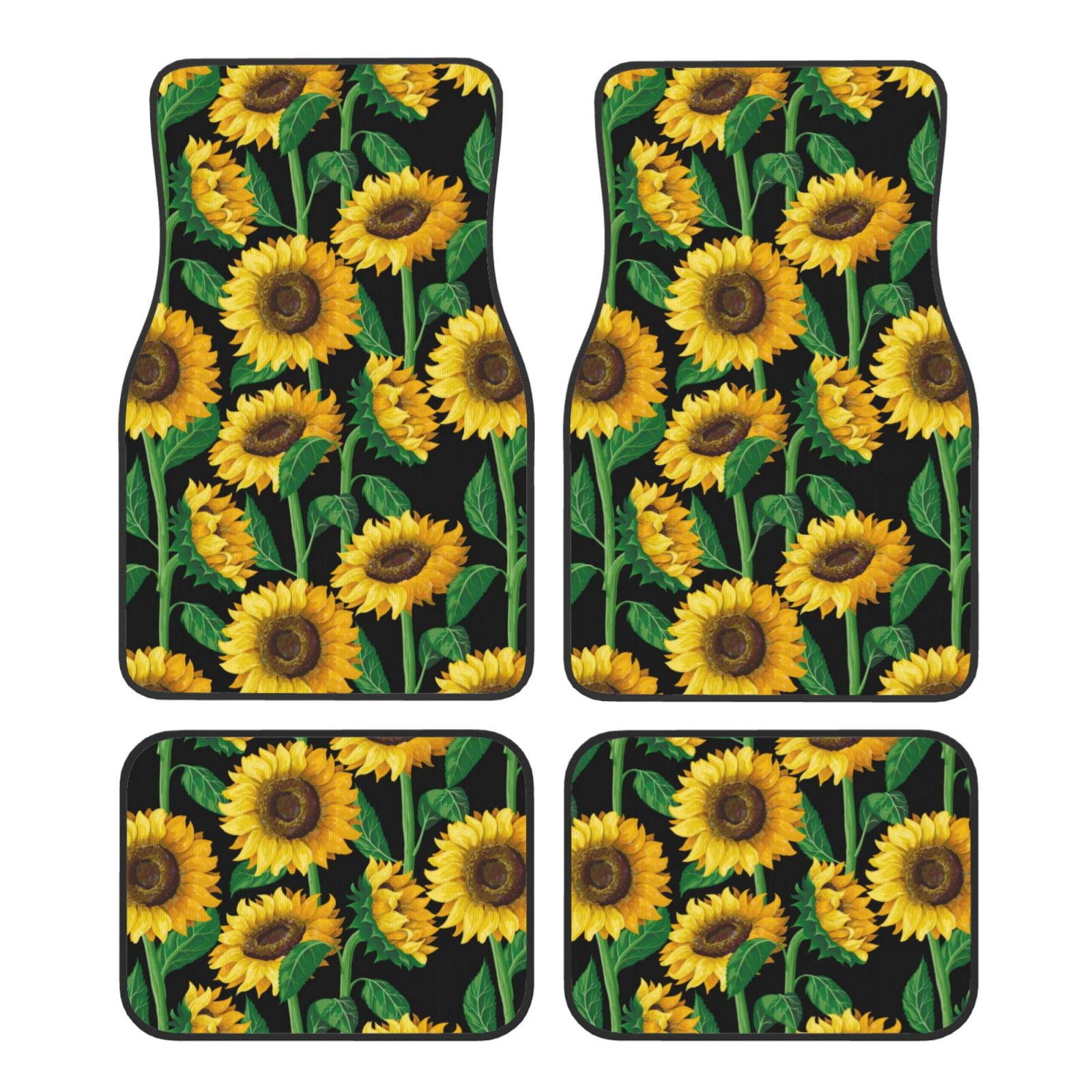 Vsdgher Sunflower 1 Car Foot Mat Set of 4 Pieces Universal Floor Liner ...