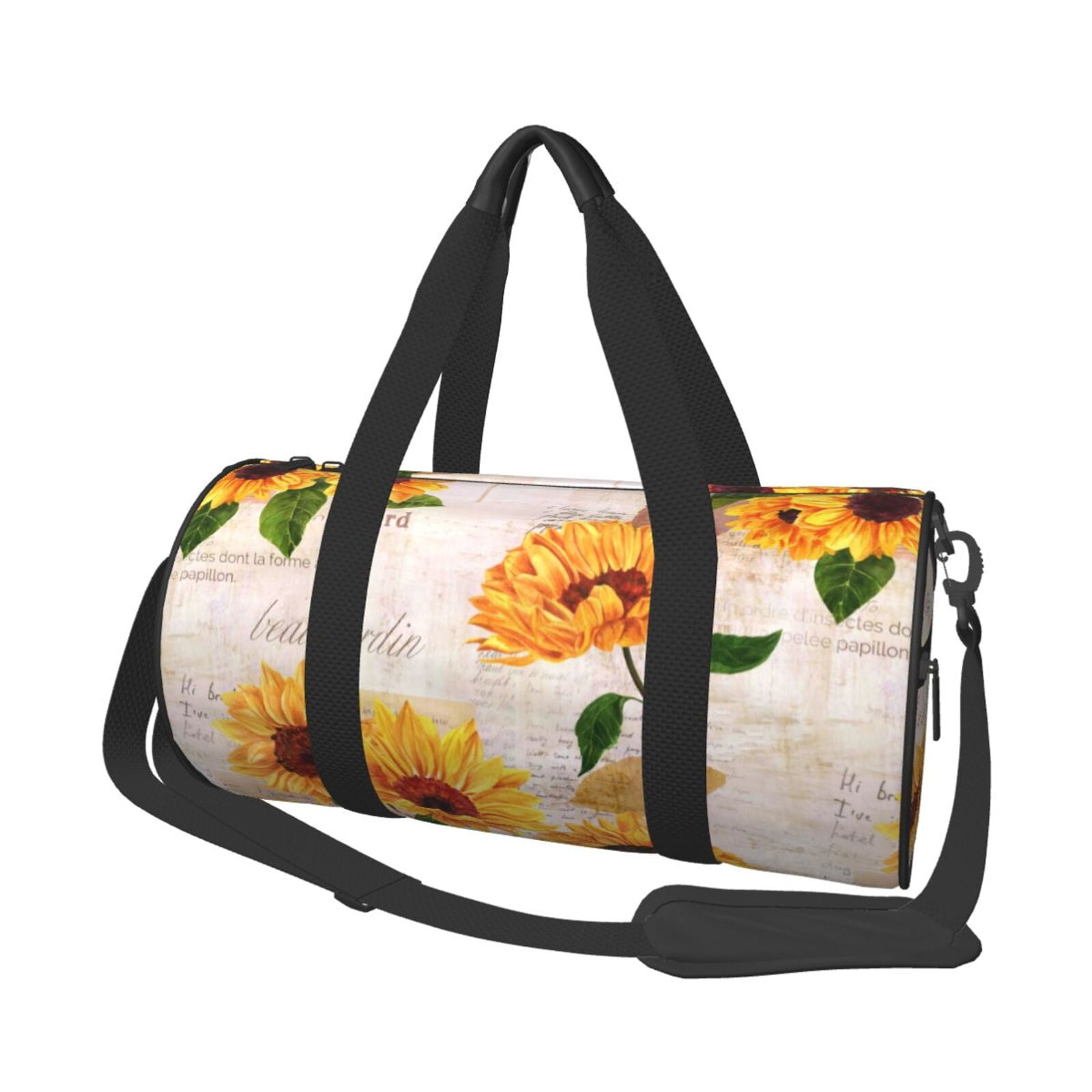 Vsdgher Sunflower 5 45L Foldable Duffel Bag, Sports Gym Bag,Overnight Bag, Portable Weekender ...