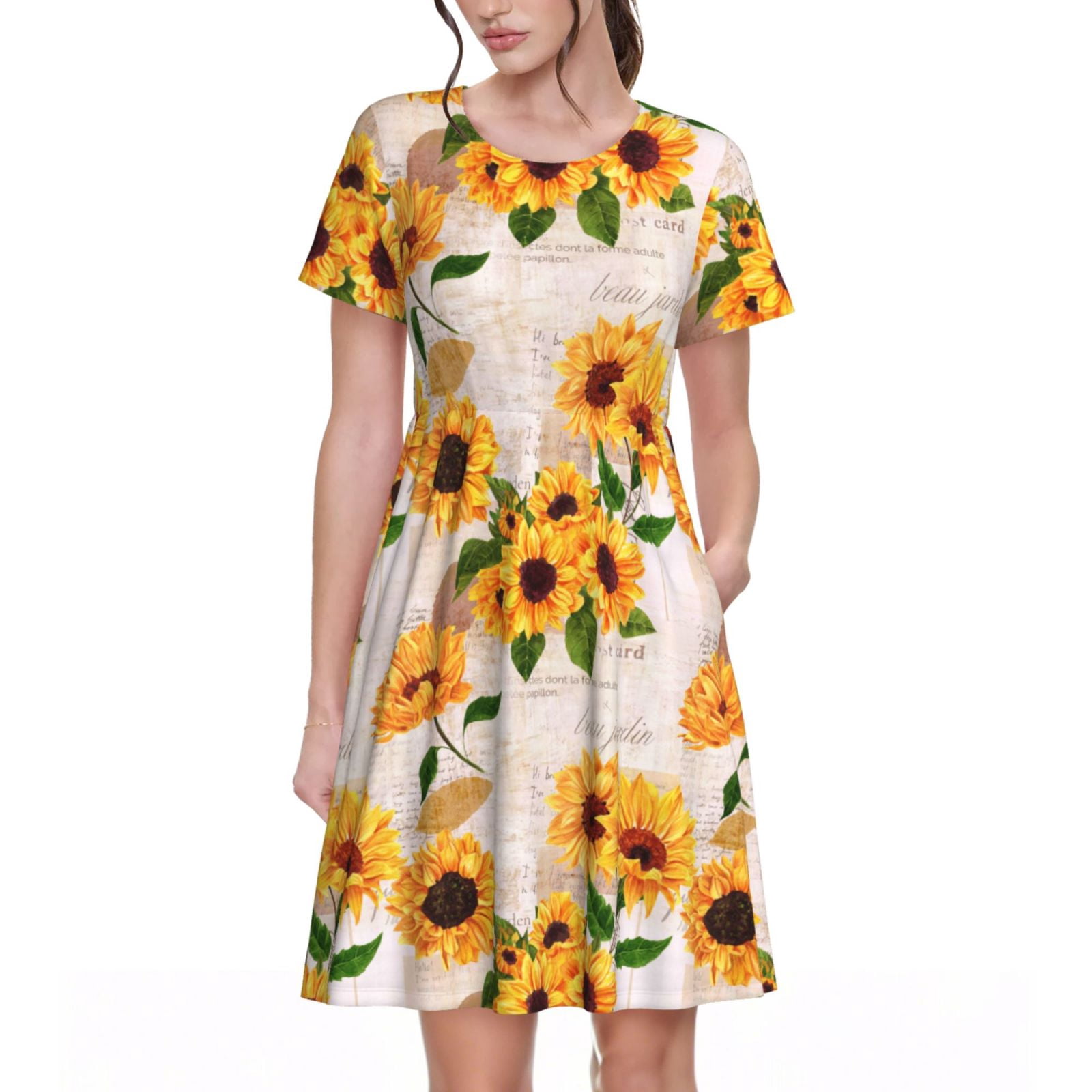 Vsdgher Sunflower 5 for Womens Summer 2025 Casual Midi Maxi Dresses ...
