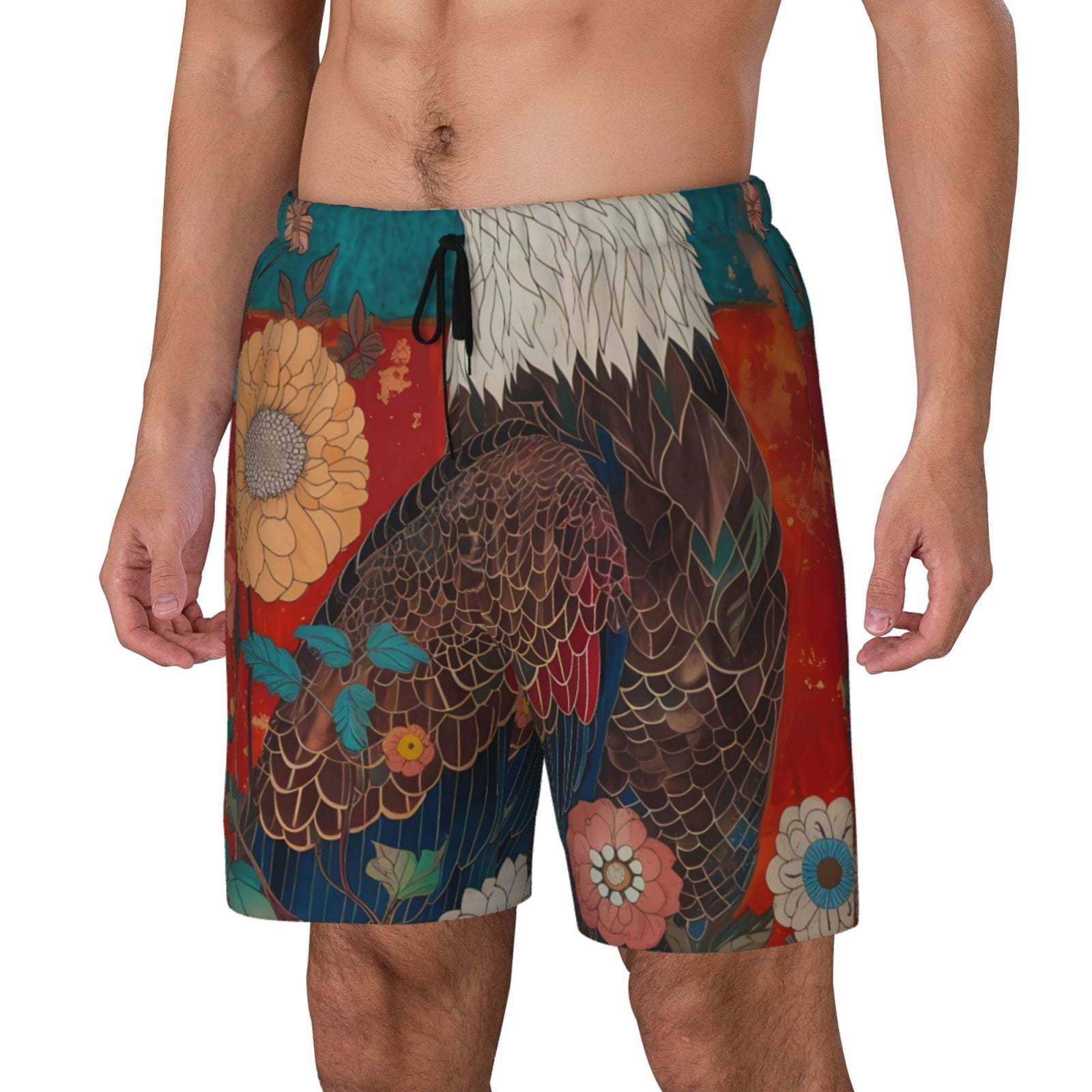 Vsdgher Sunflower Bald Eagle for Mens Swim Trunks with Compression ...