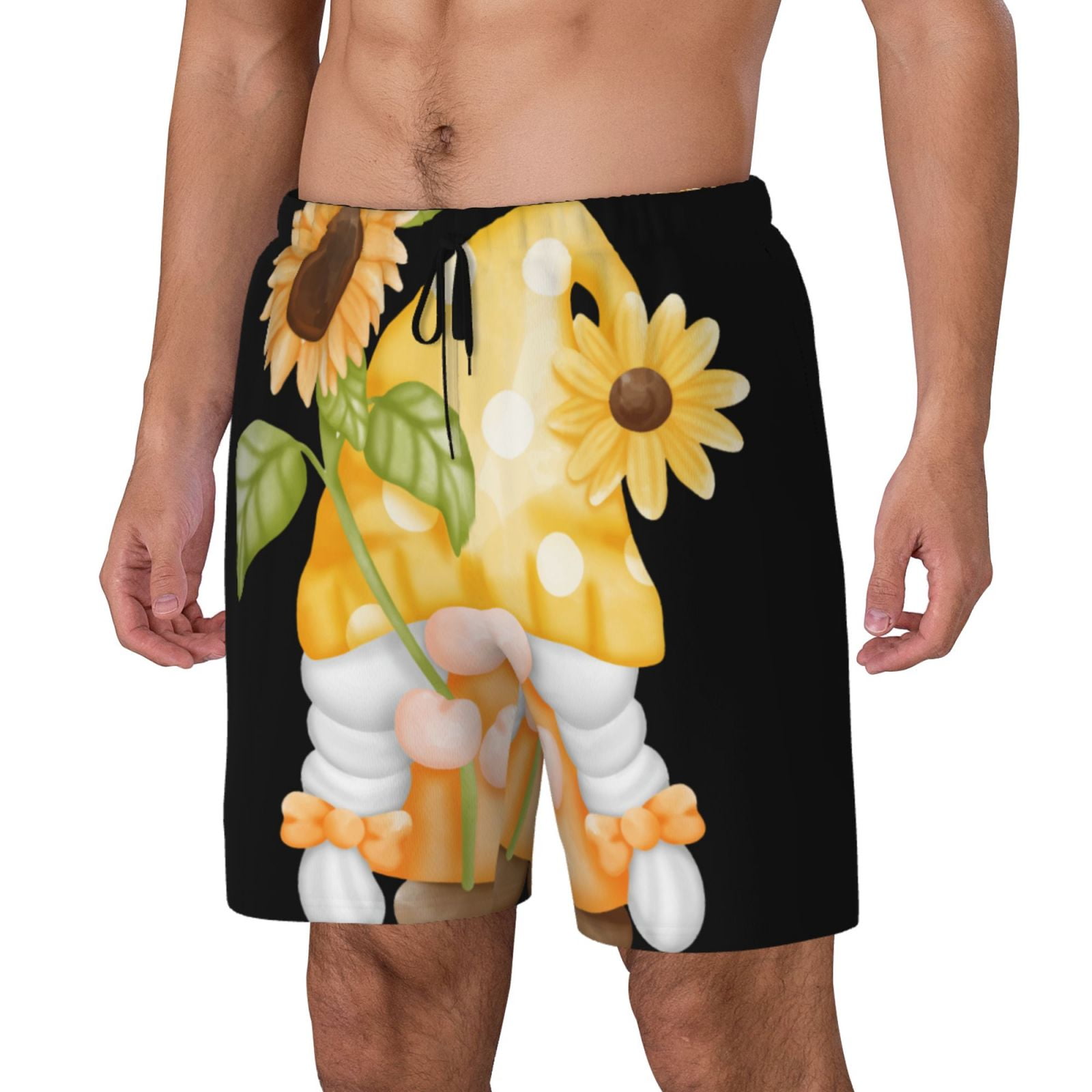 Vsdgher Sunflower Gnomes 3 for Mens Swim Trunks with Compression Liner ...