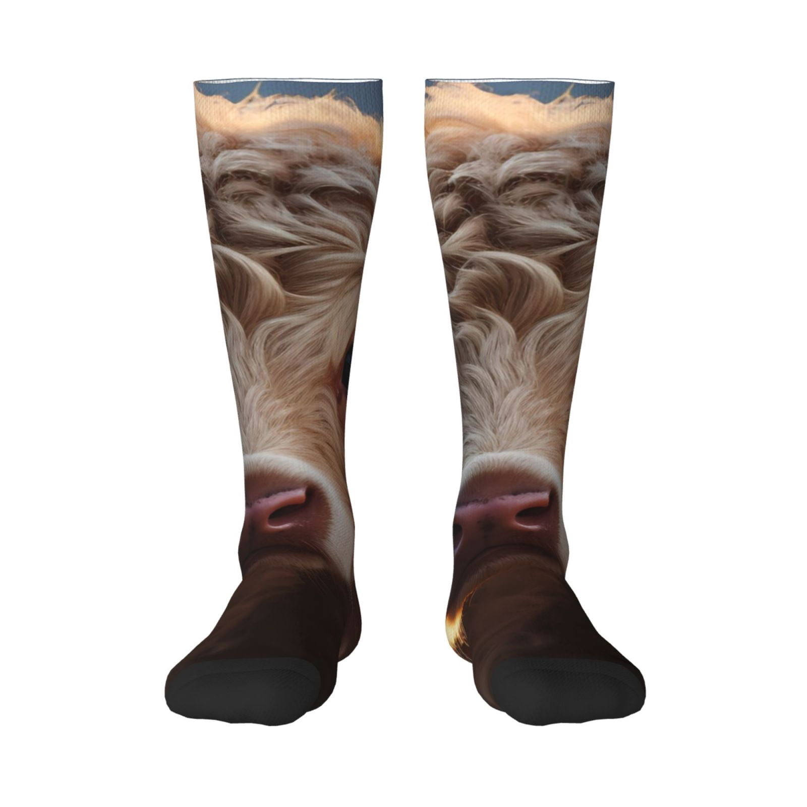 Vsdgher Sunset Sunflower Small Cow Print Thigh High Socks Extra Long ...