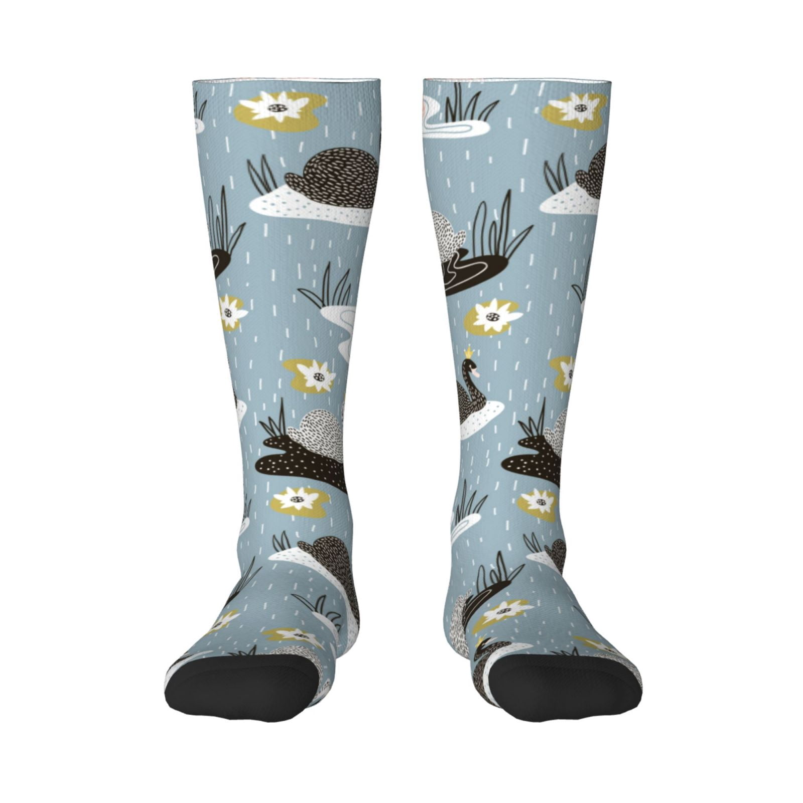 Vsdgher Swan Princess On Lake Print Thigh High Socks Extra Long ...