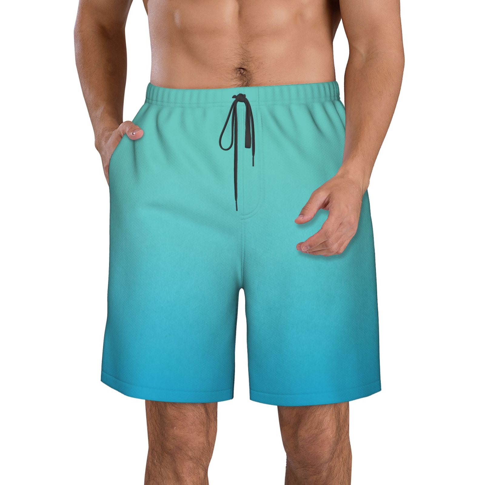 Vsdgher Teal Turquoise Men's Beach Shorts, Surfing shorts, Swim trunks ...