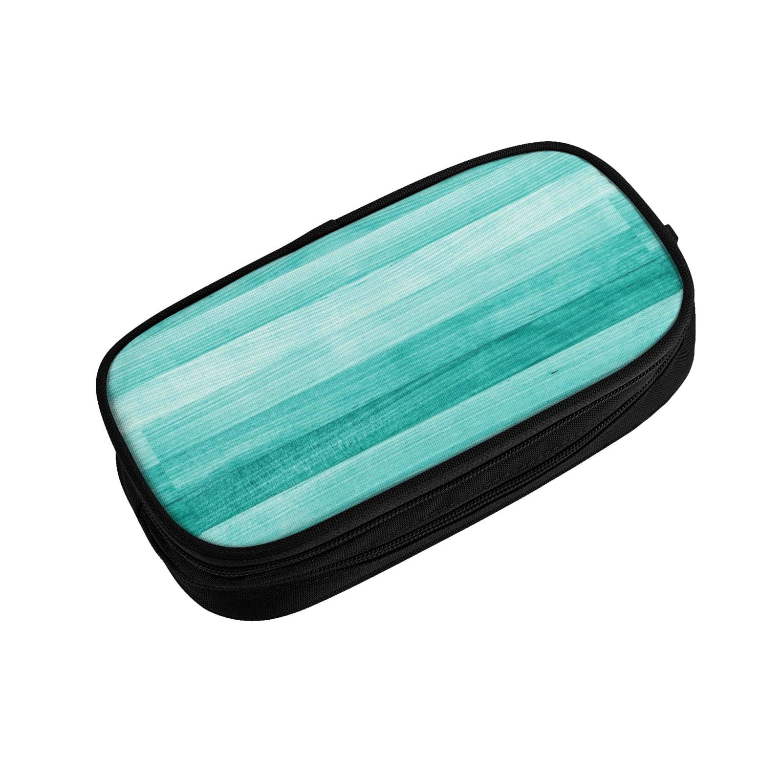Vsdgher Teal Turquoise Print Large Capacity Pencil Case Pouch with ...