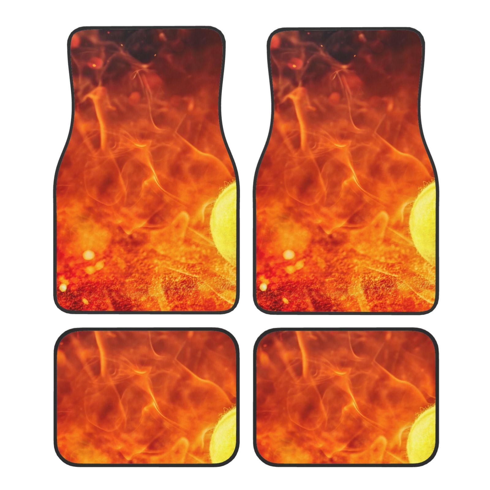 Vsdgher Tennis Ball In Fire Car Foot Mat Set of 4 Pieces Universal ...