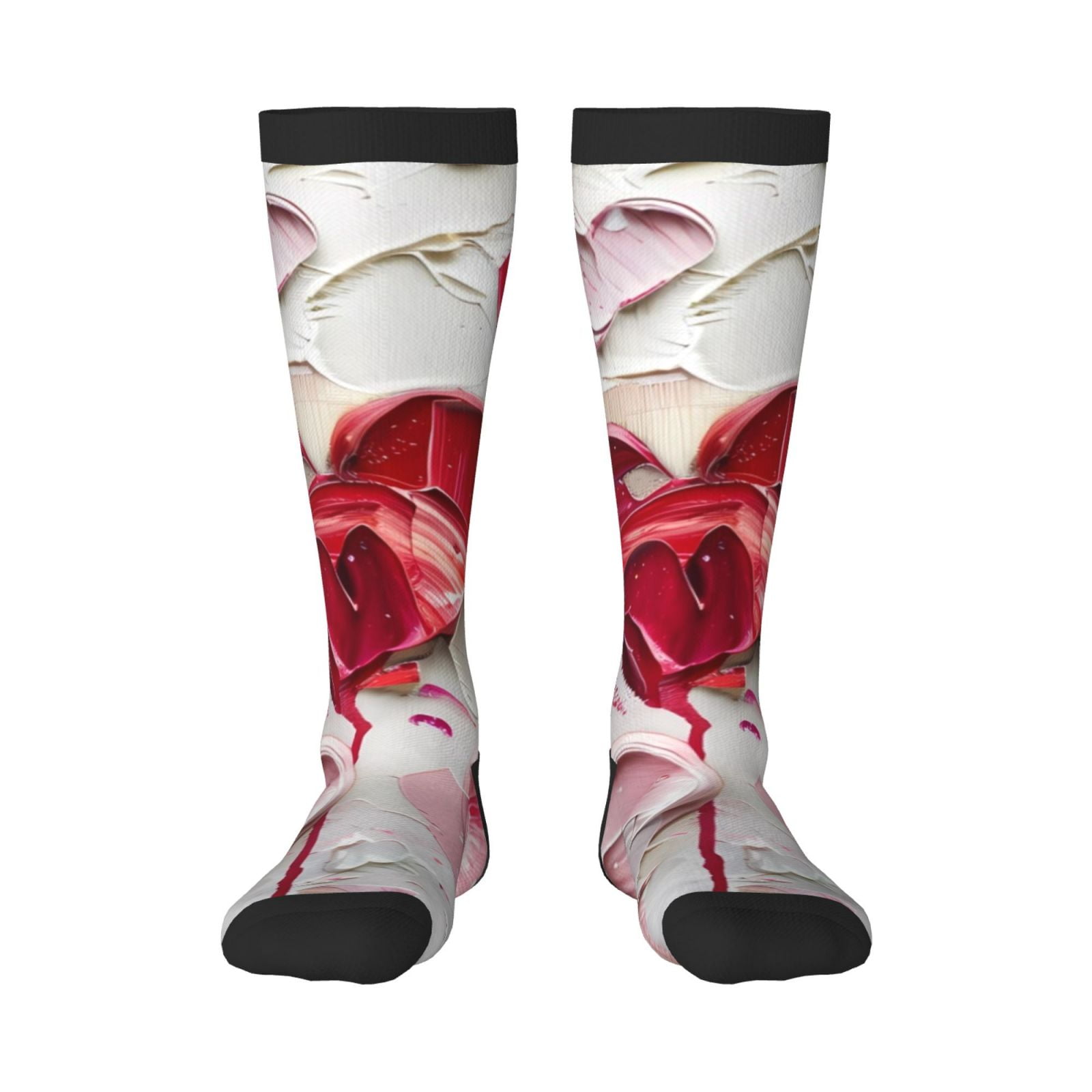 Vsdgher Textured Heart Abstract Art Knee Socks, High Socks Long ...
