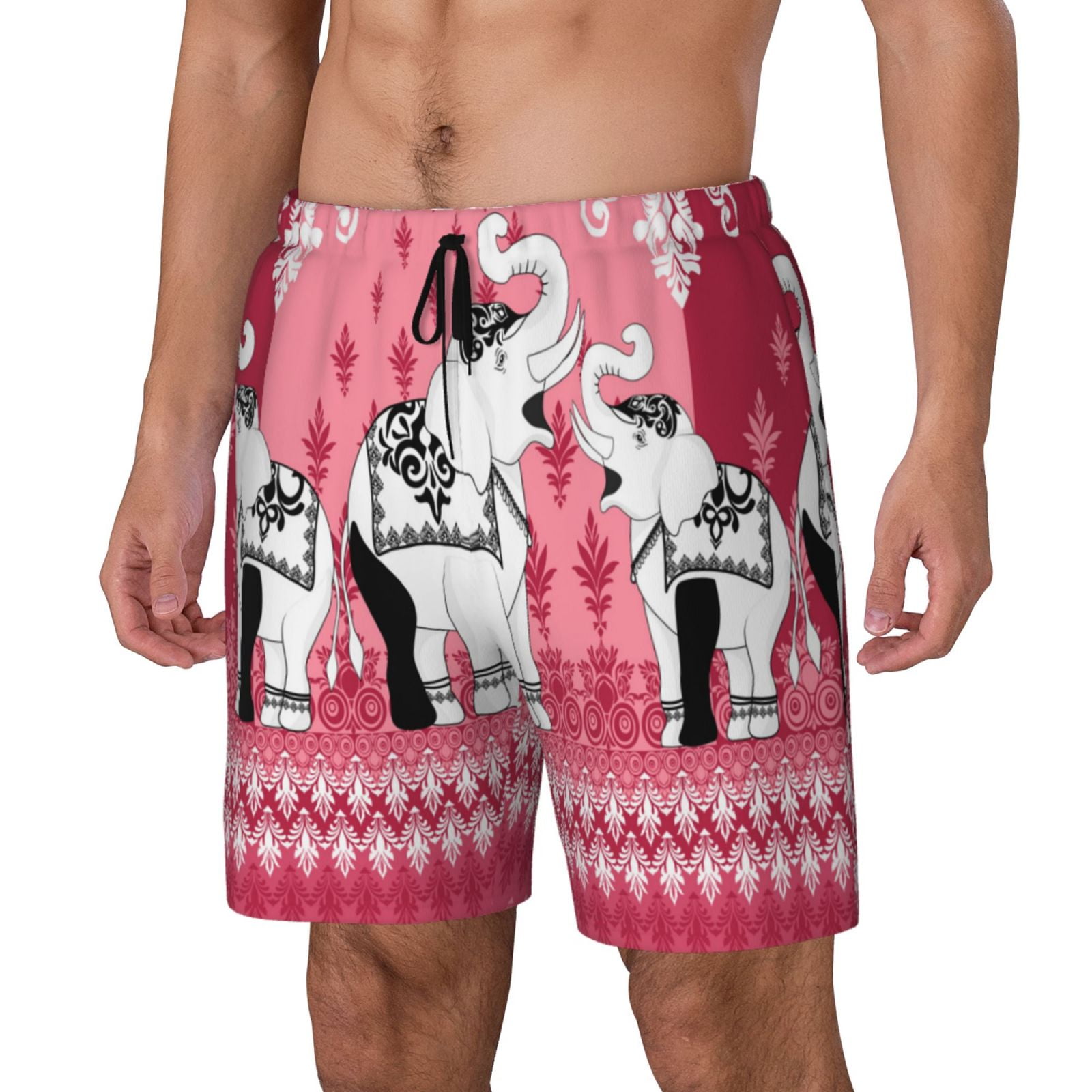 Vsdgher Thai elephant for Mens Swim Trunks with Compression Liner Swim ...