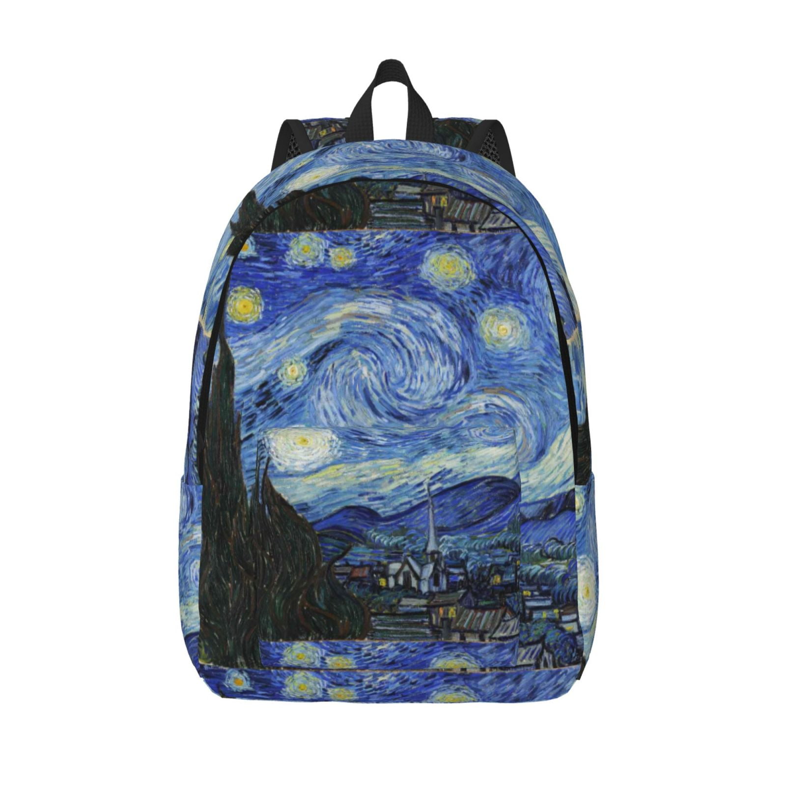 Vsdgher The Starry Night Print Canvas Backpack Travel Rucksack Unisex ...