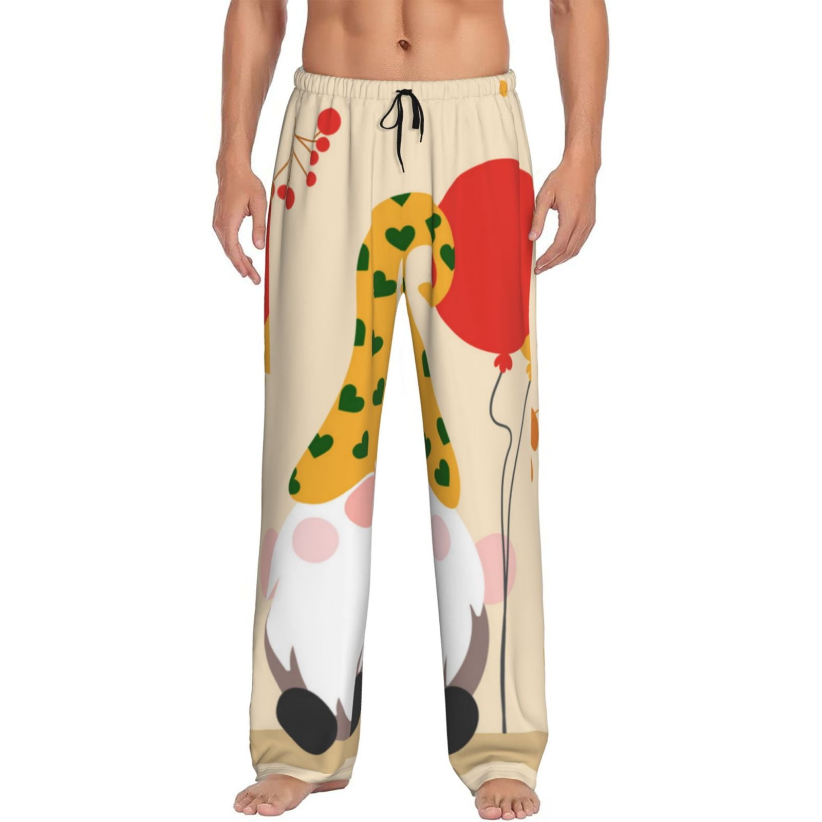 Vsdgher Three Gnomes With Balloons Mens Pajama Pants Sleep & Lounge Pants, PJ Pants-Medium ...