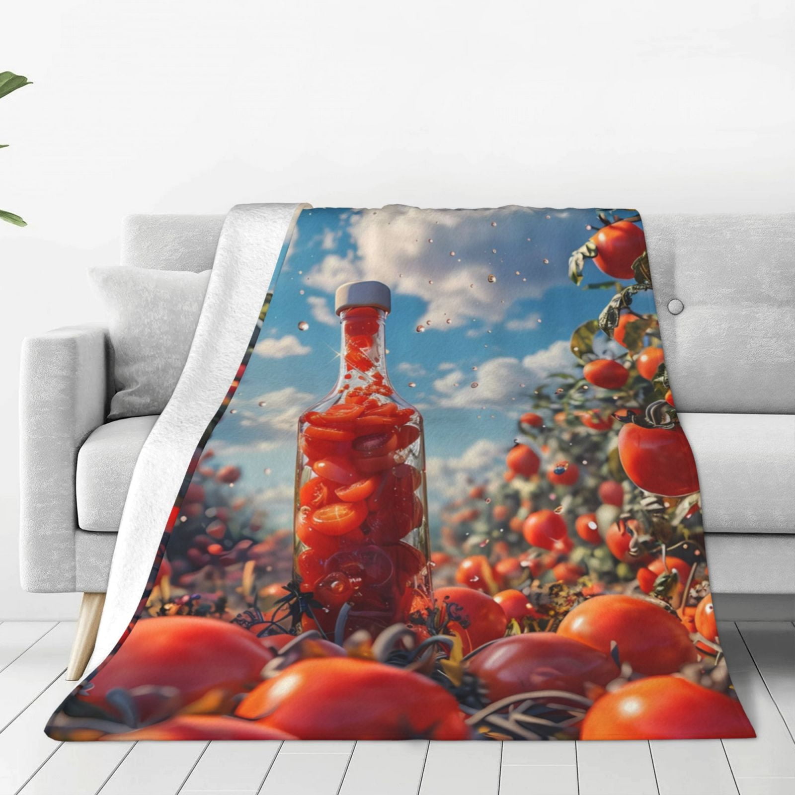 Vsdgher Tomato Field Bottle Ultra-Soft Micro flannel Blanket Throw ...