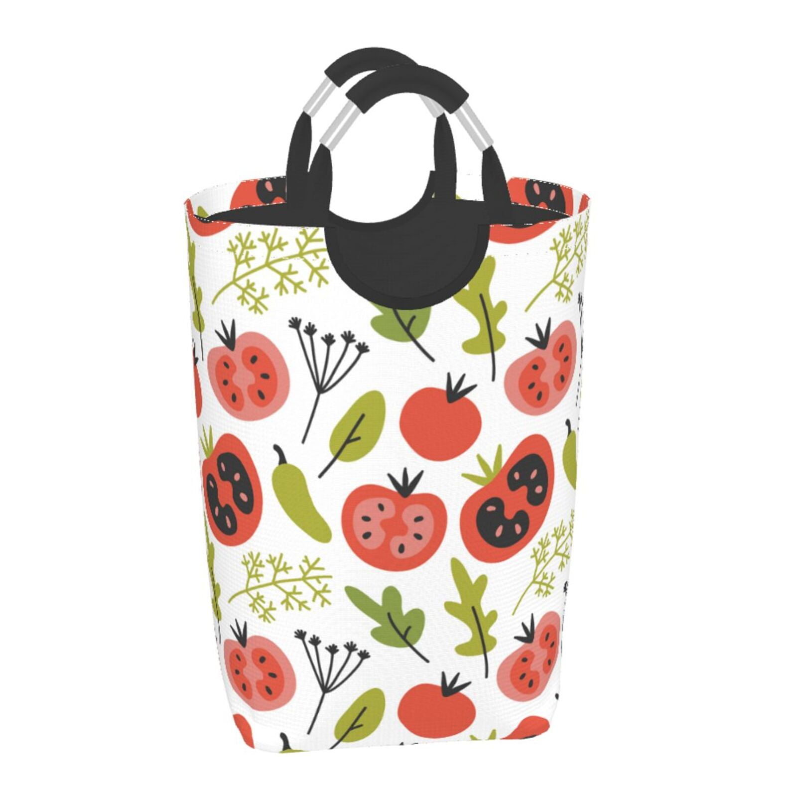 Vsdgher Tomatoes Print Square Laundry Bag Large Collapsible Dirty ...