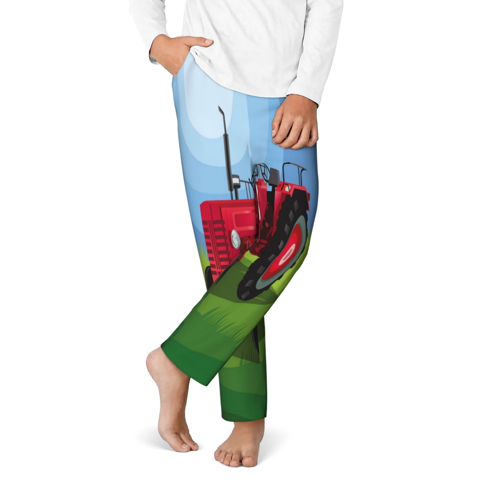 Vsdgher Tractor on farming land Print Kids Pajama Pants,Long Sleep ...