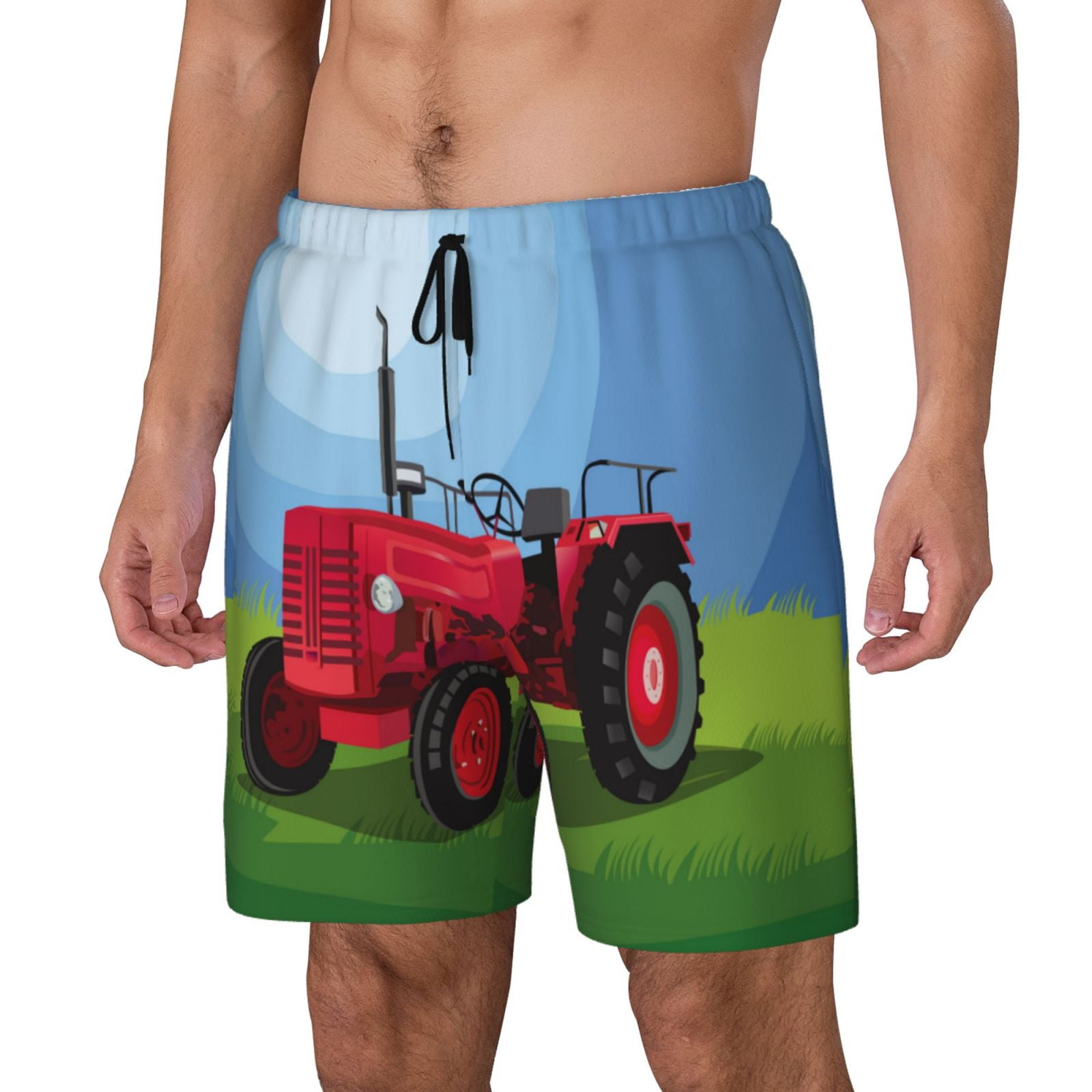 Vsdgher Tractor on farming land for Mens Swim Trunks with Compression ...