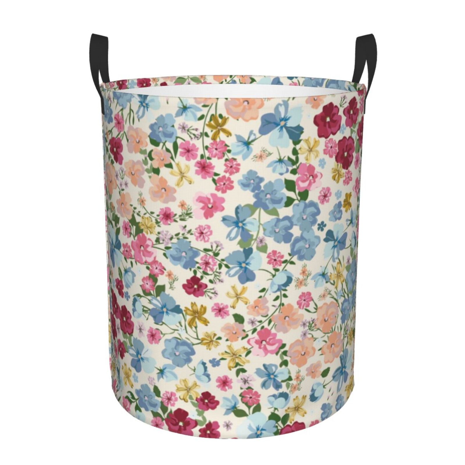 Vsdgher Trendy Floral Design Waterproof Round Collapsible Large Laundry ...