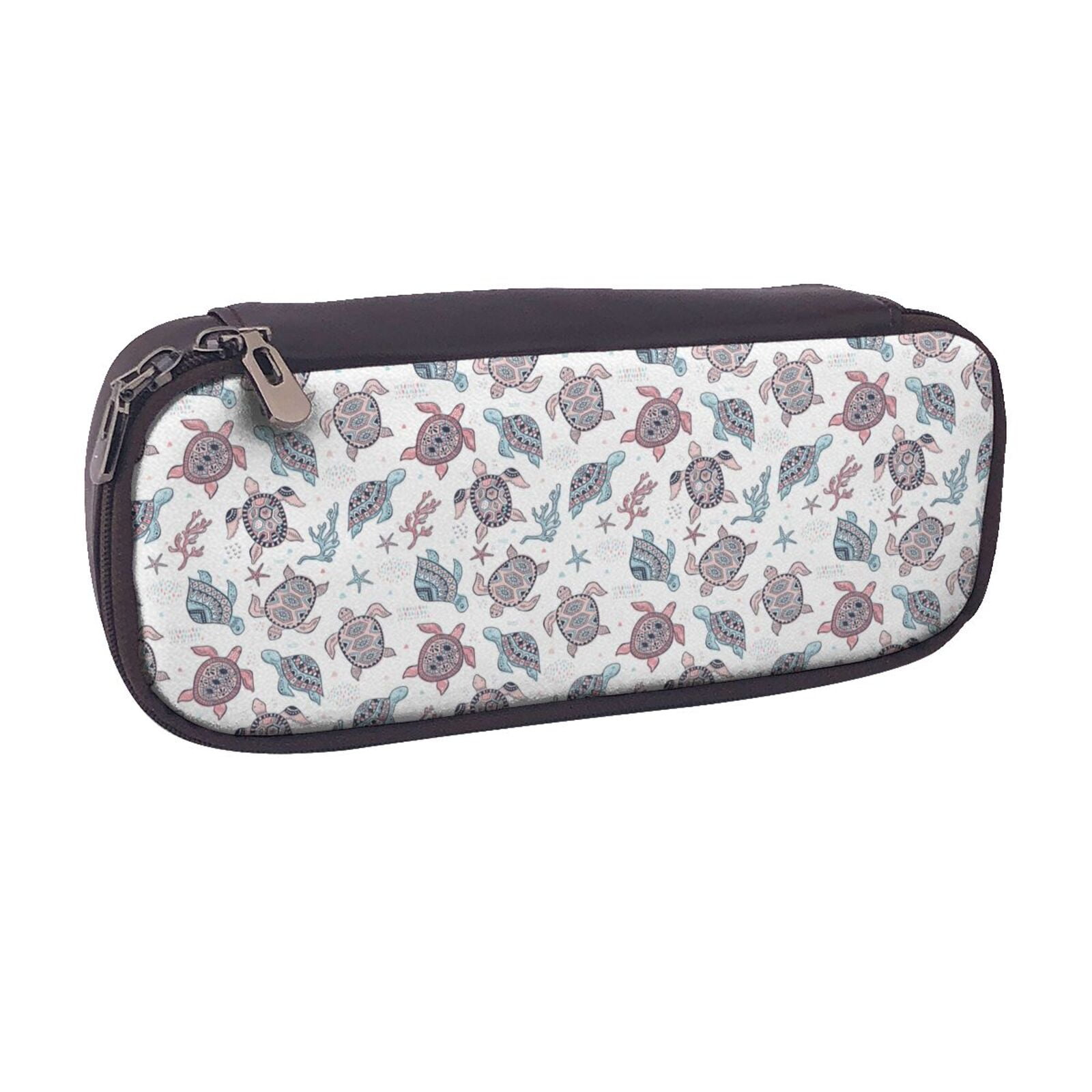 Vsdgher Tribal Style Turtle Print Pen Case Leather Pencil Pouch Markers ...