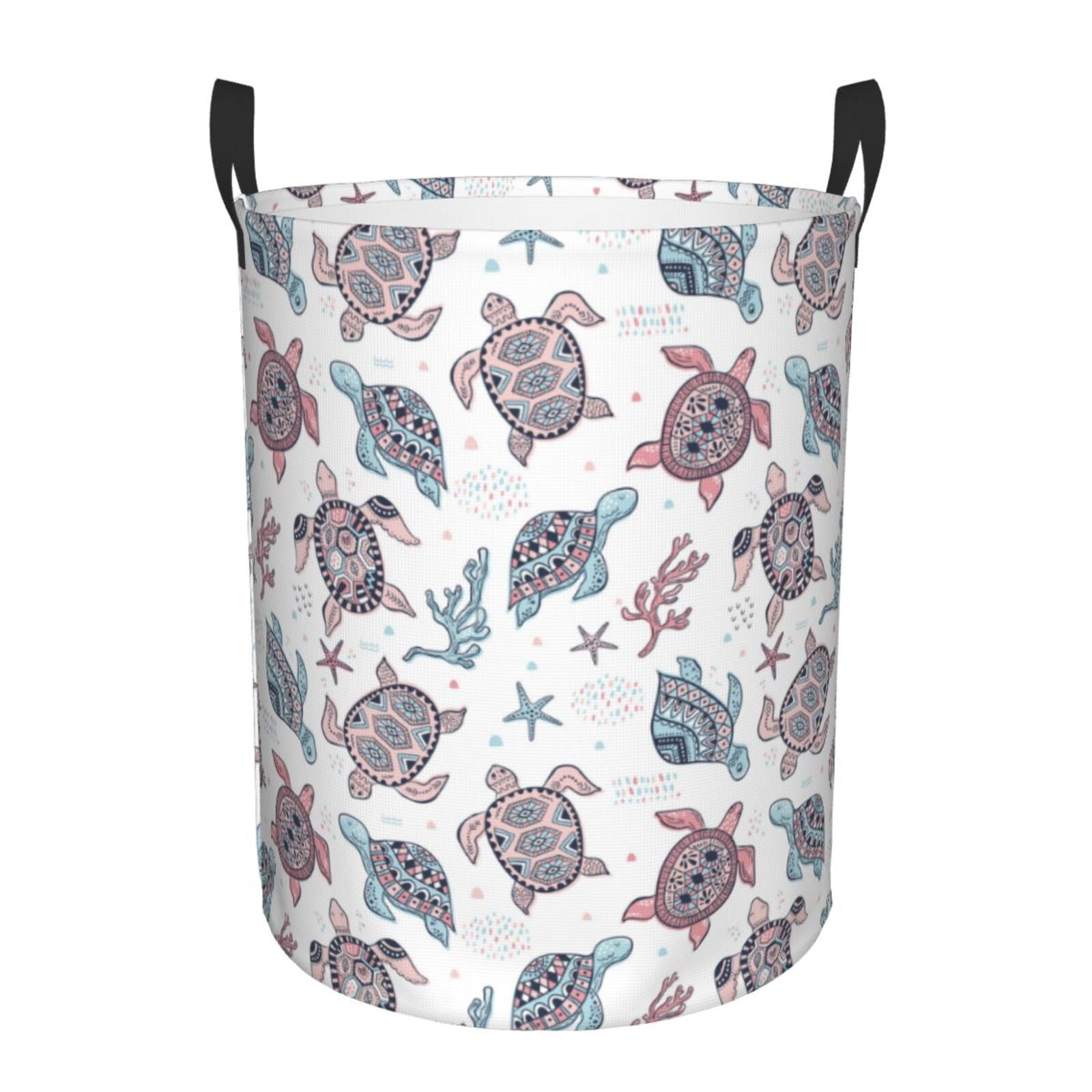 Vsdgher Tribal Style Turtle Waterproof Round Collapsible Large Laundry ...