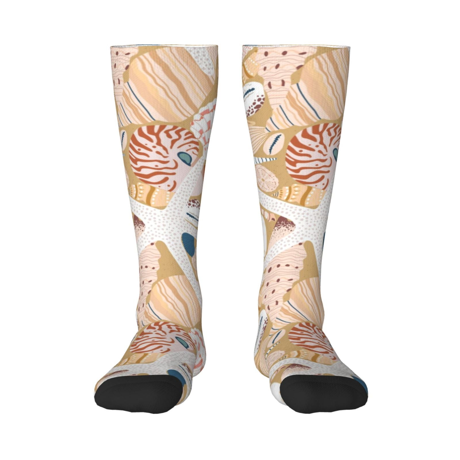 Vsdgher Tropical Beach Sea Shell Print Thigh High Socks Extra Long ...