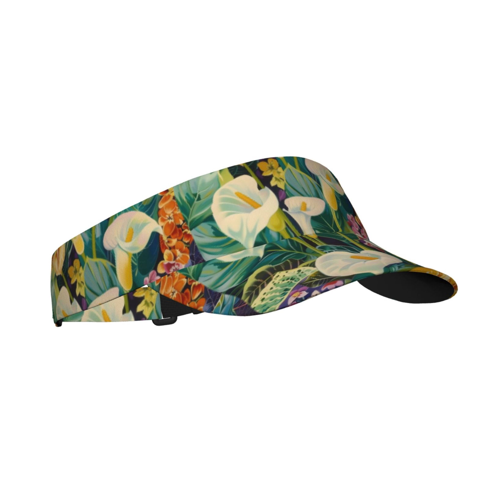 Vsdgher Tropical Floral Jungle Print Adult Sunscreen Visor Cap,1 Piece ...
