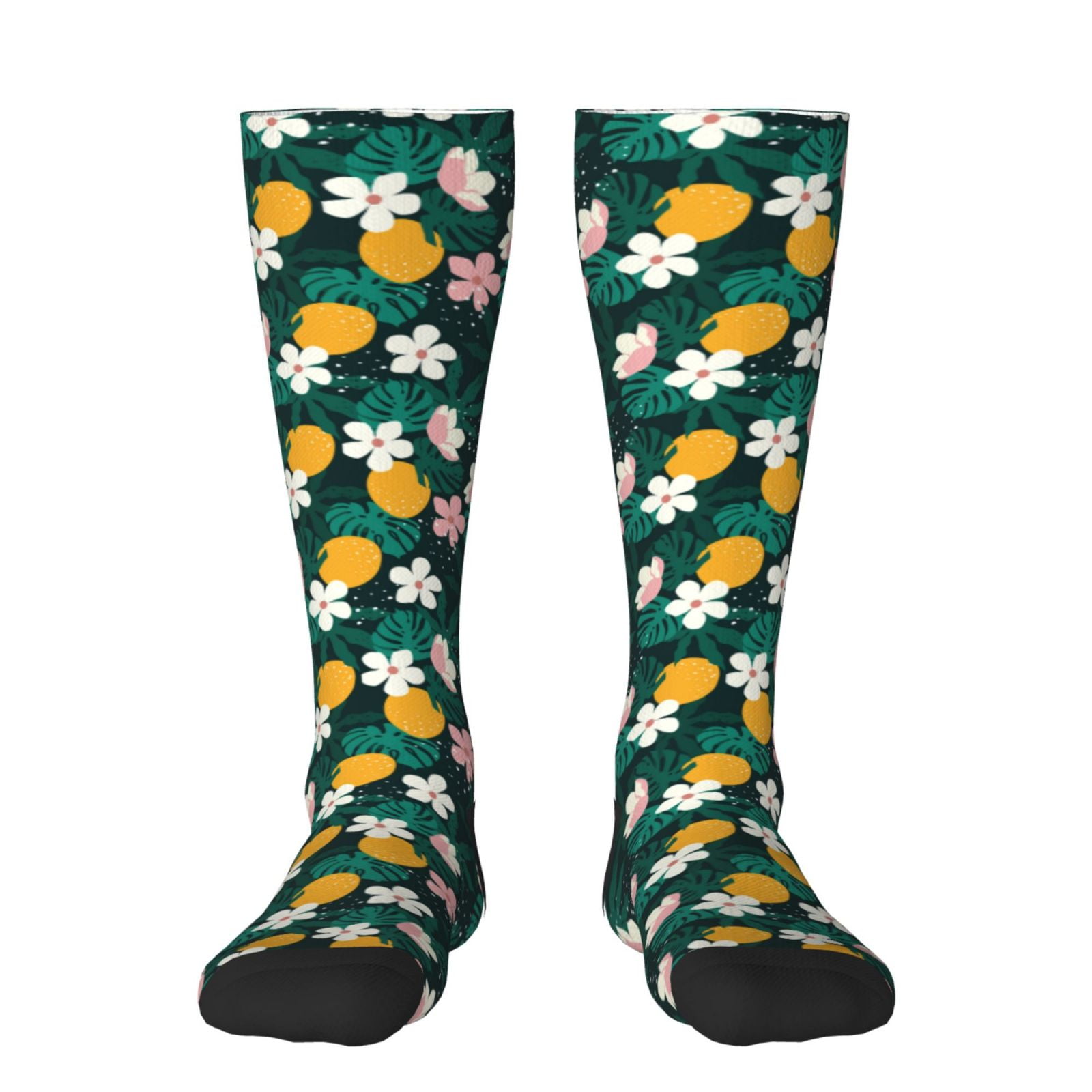 Vsdgher Tropical Fruit Print Thigh High Socks Extra Long Stretchy Sock ...
