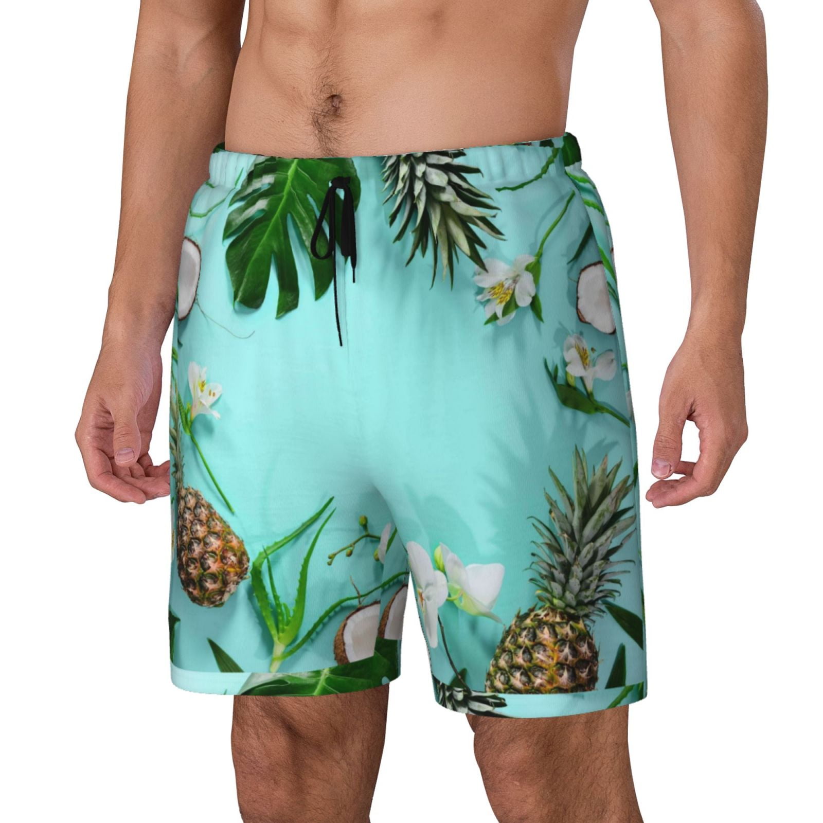 Vsdgher Tropical Pineapple for Mens Swim Trunks with Compression Liner ...