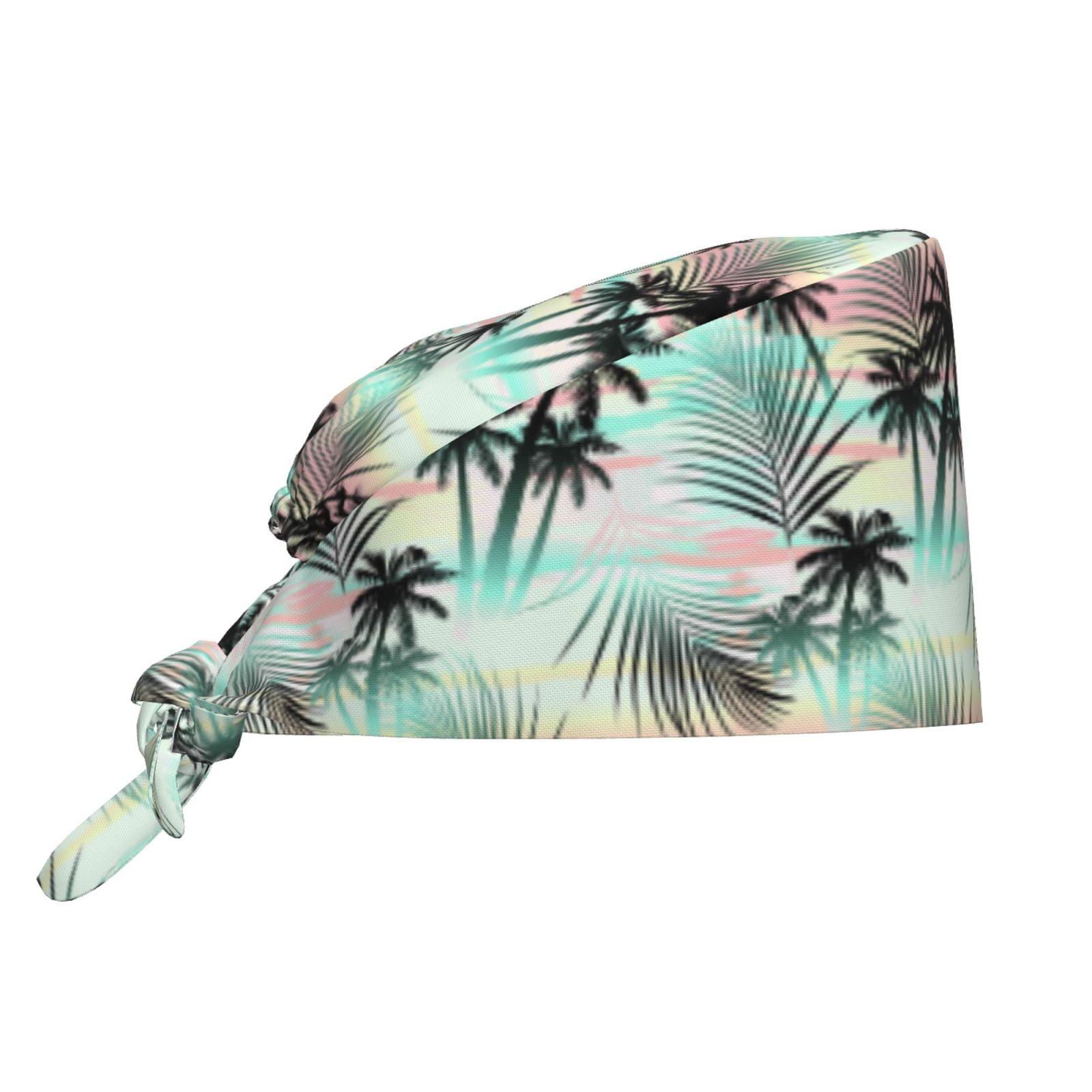 Vsdgher Tropical Summer Palm Men Women Adjustable Cap Working Hat Tie ...