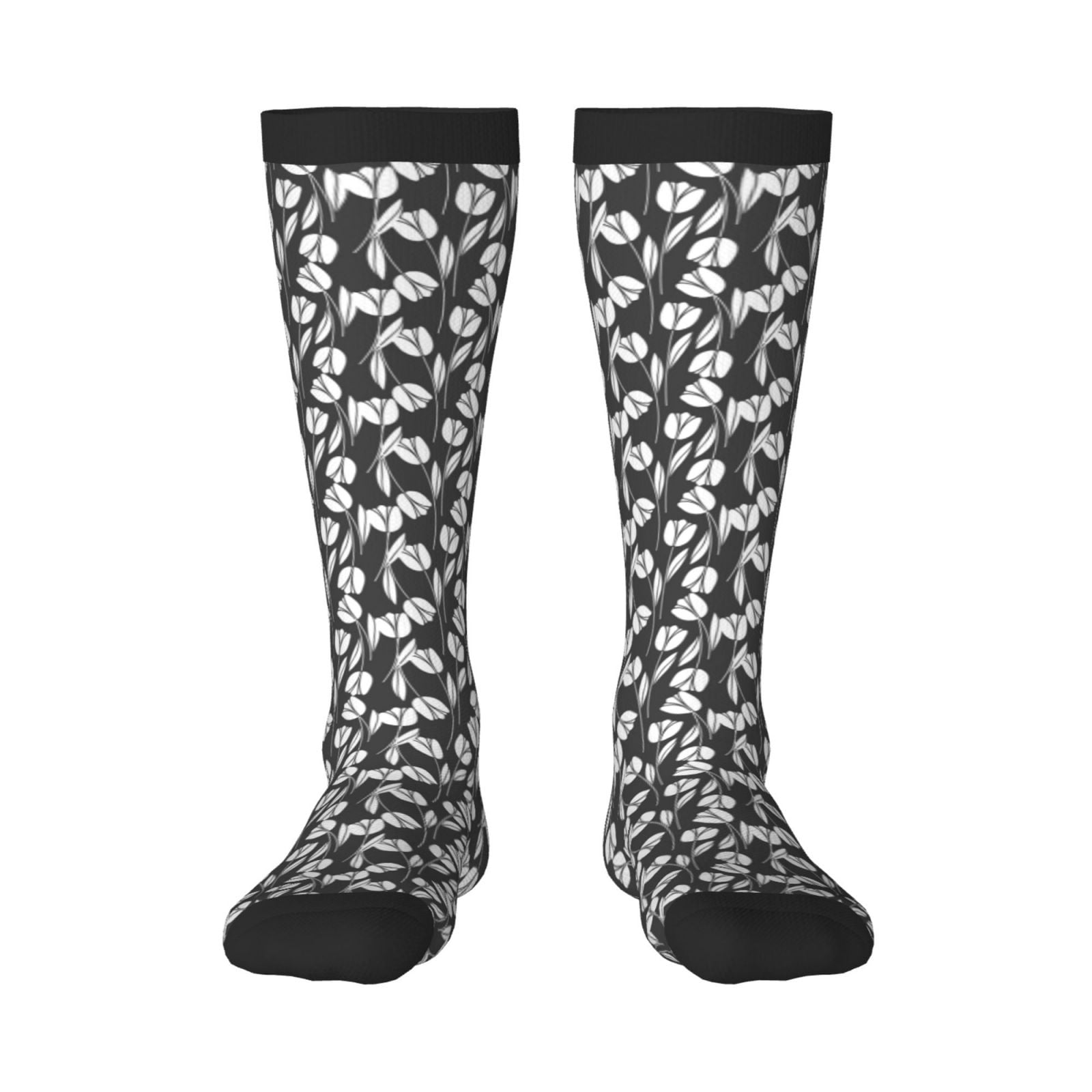 Vsdgher Tulips Flowers Print Thigh High Socks Extra Long Stretchy Sock ...