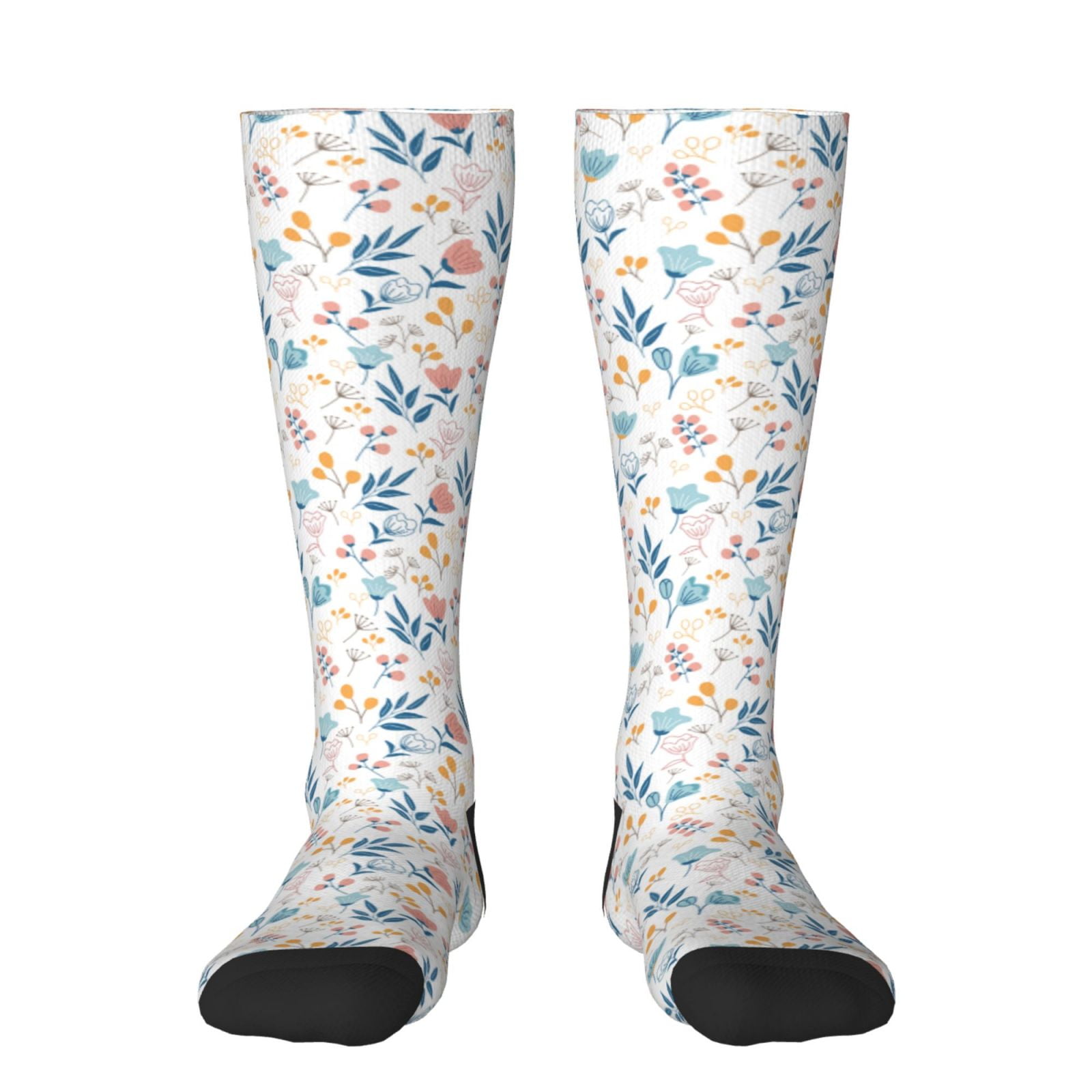 Vsdgher Tulips Flowers Print Thigh High Socks Extra Long Stretchy Sock ...