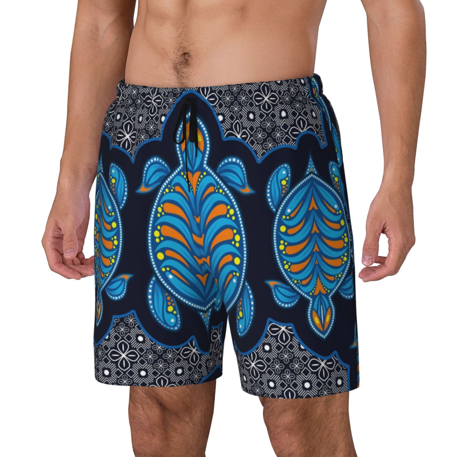 Vsdgher Turtle for Mens Swim Trunks with Compression Liner Swim Shorts ...