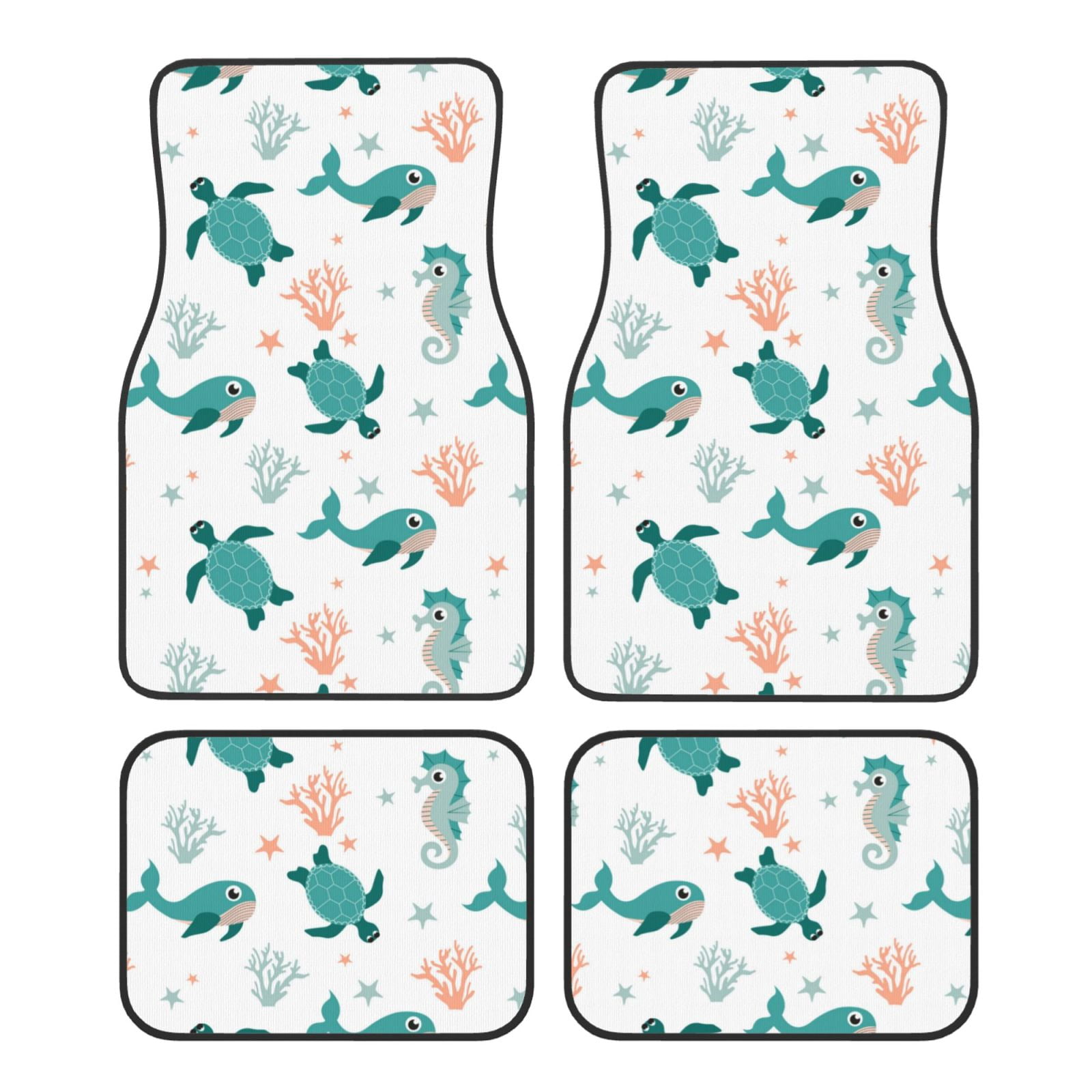Vsdgher Turtles And Seahorses Car Foot Mat Set of 4 Pieces Universal ...