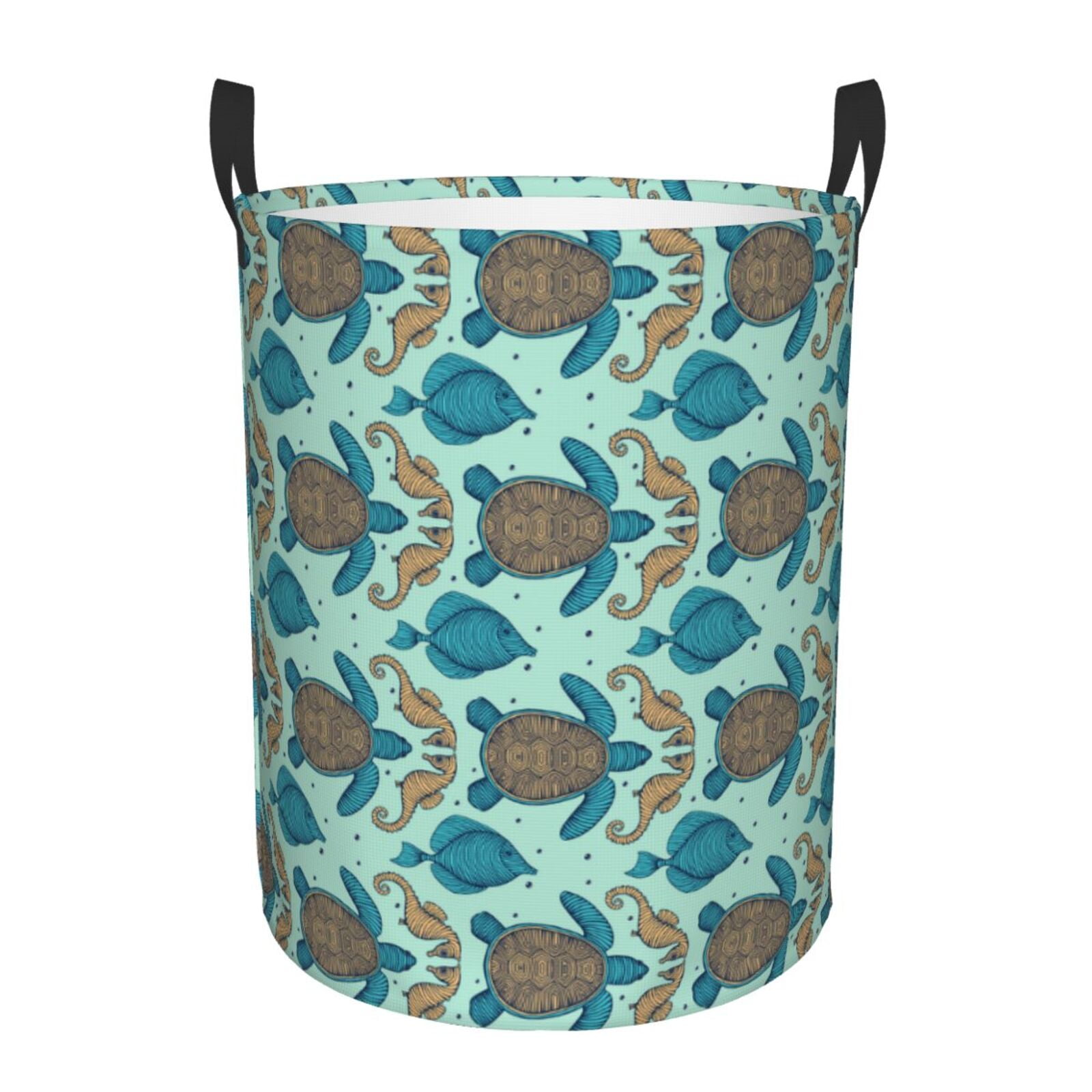 Vsdgher Turtles And Seahorses Waterproof Round Collapsible Large ...