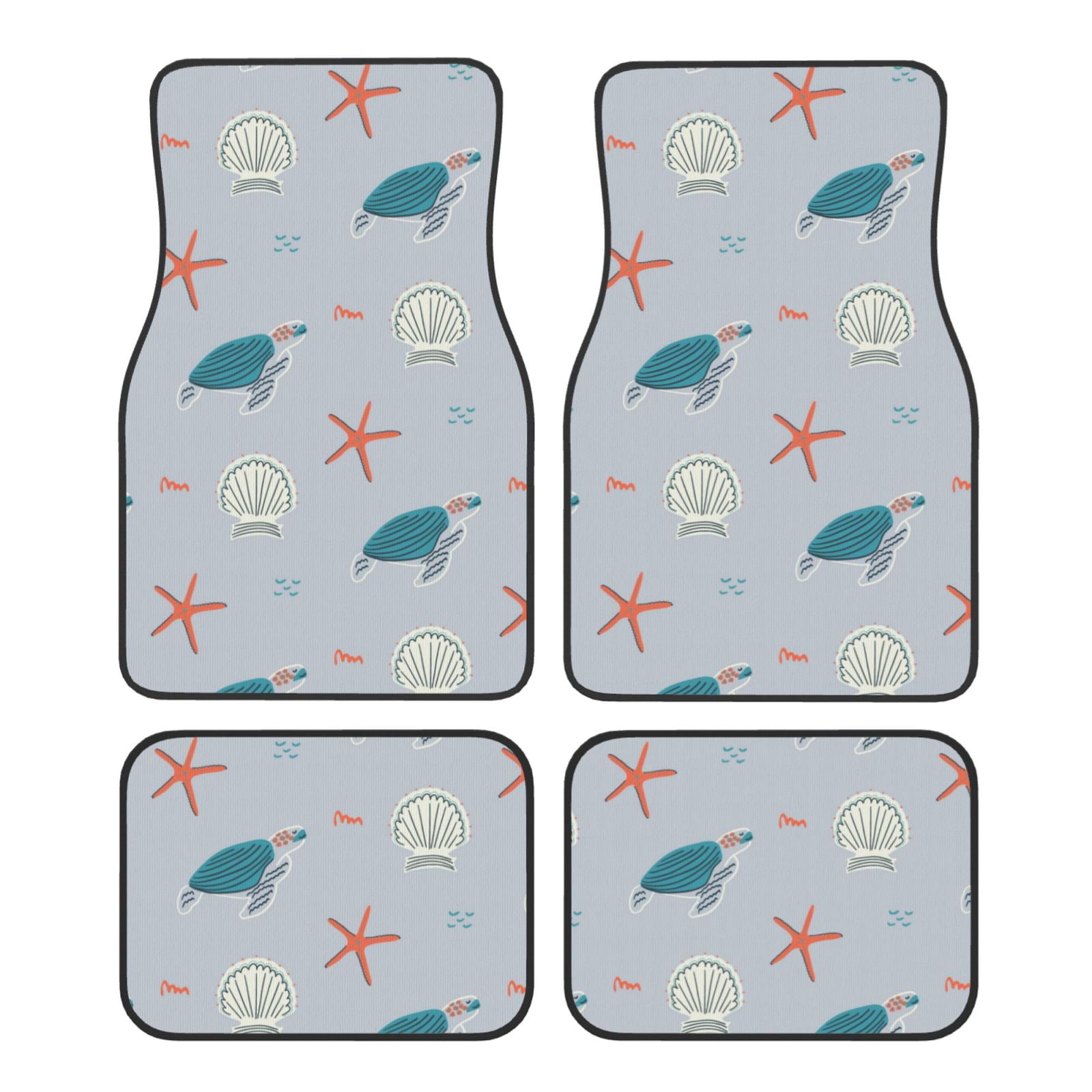 Vsdgher Turtles And Shells Car Foot Mat Set of 4 Pieces Universal Floor ...