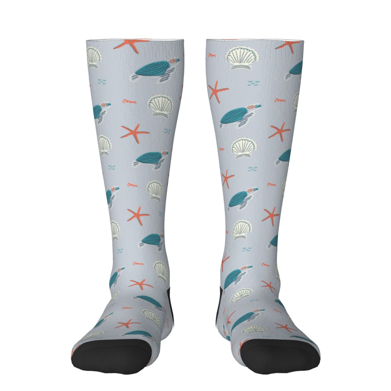 Vsdgher Turtles And Shells Print Thigh High Socks Extra Long Stretchy ...