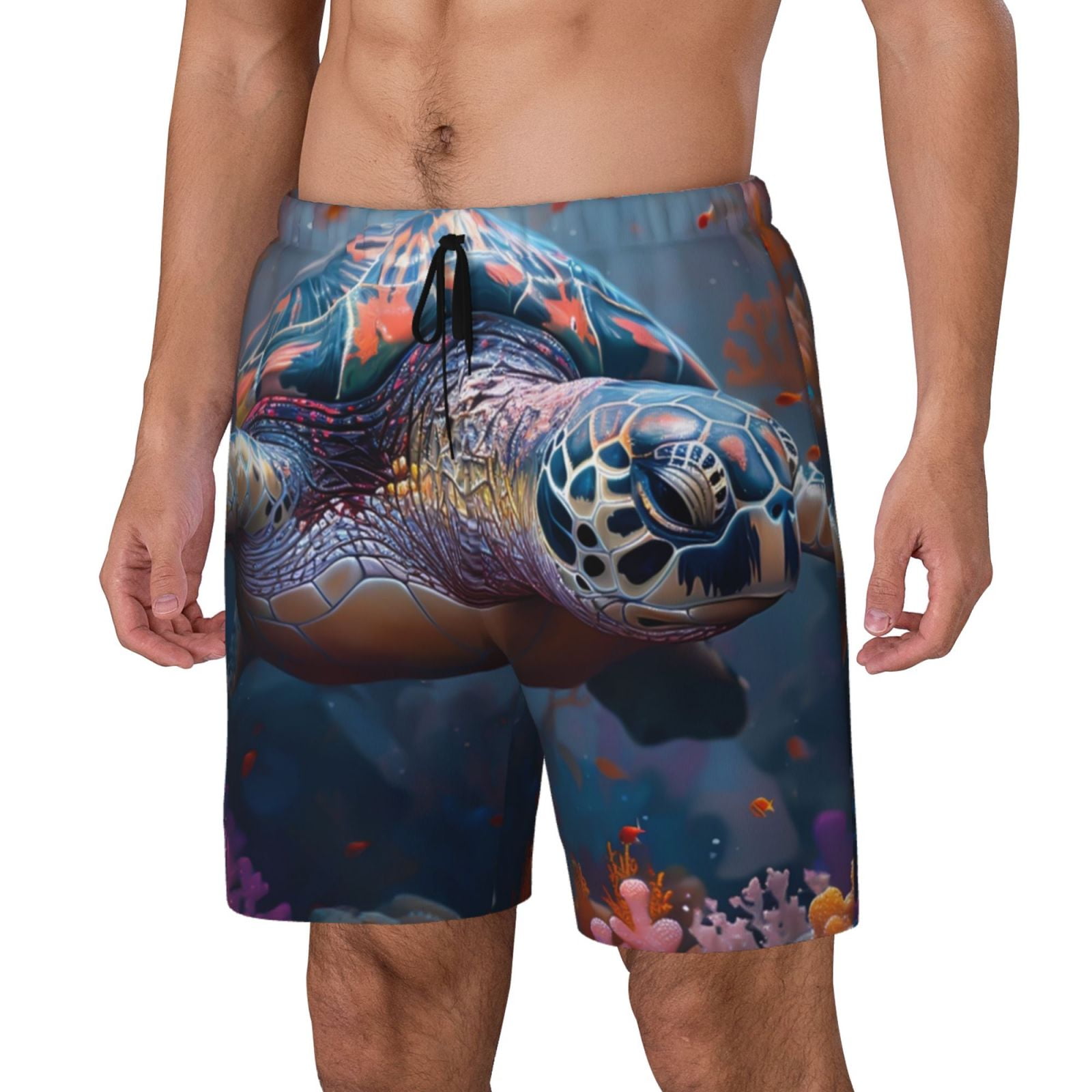 Vsdgher Underwater Lazy Turtle for Mens Swim Trunks with Compression ...
