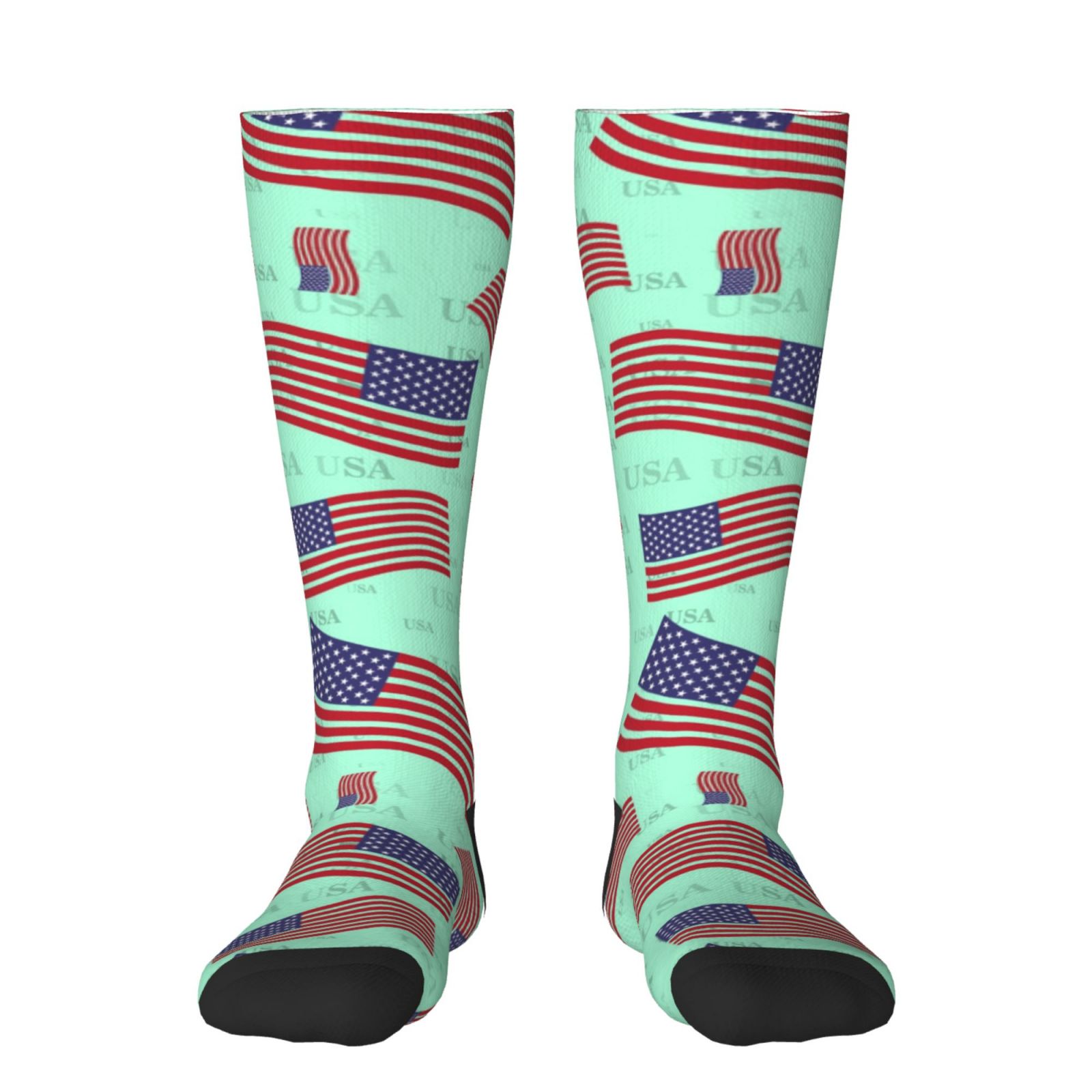 Vsdgher Usa Flag Print Thigh High Socks Extra Long Stretchy Sock Women ...