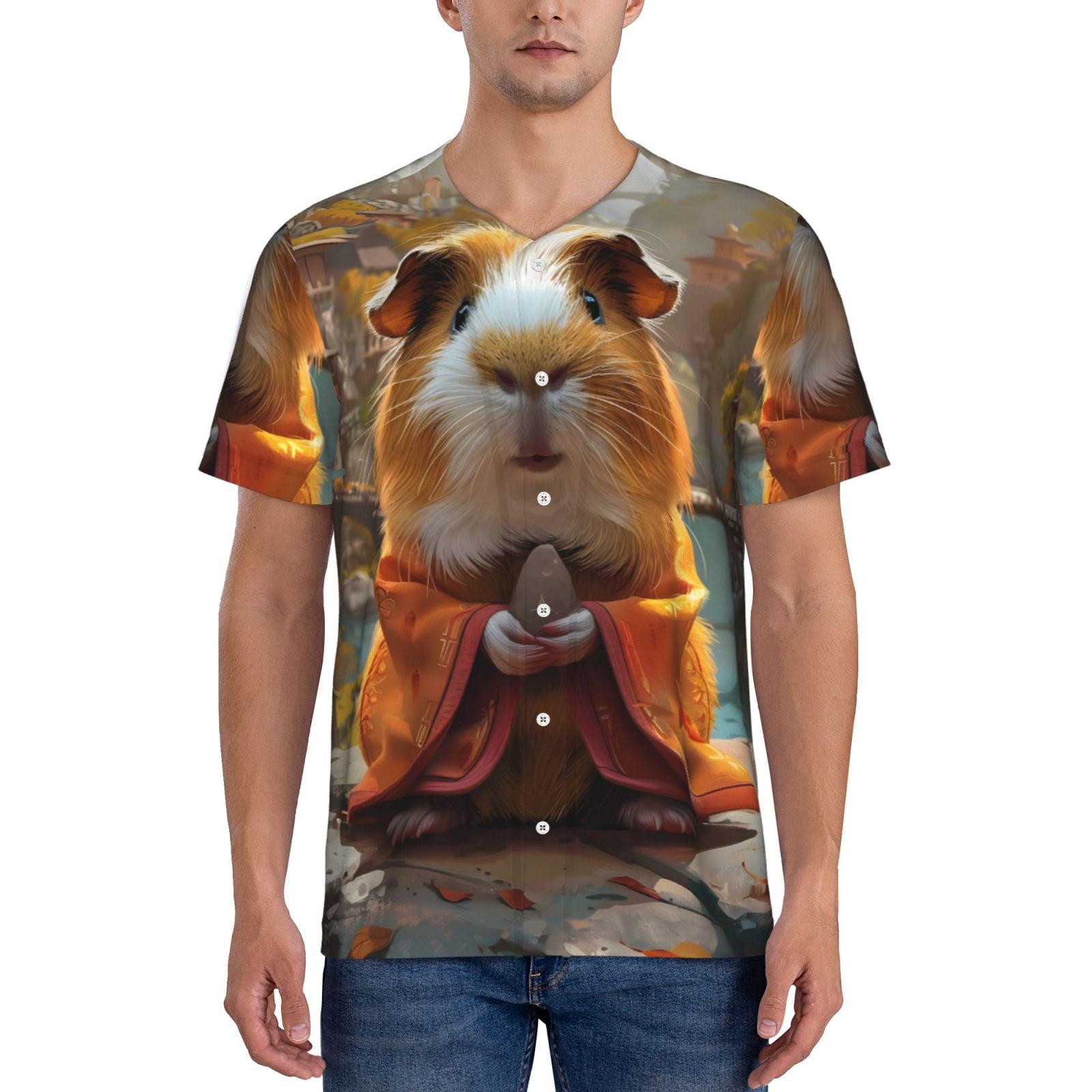 Vsdgher Valley Meditating Guinea Pig Mens T-Shirts Baseball Vintage ...
